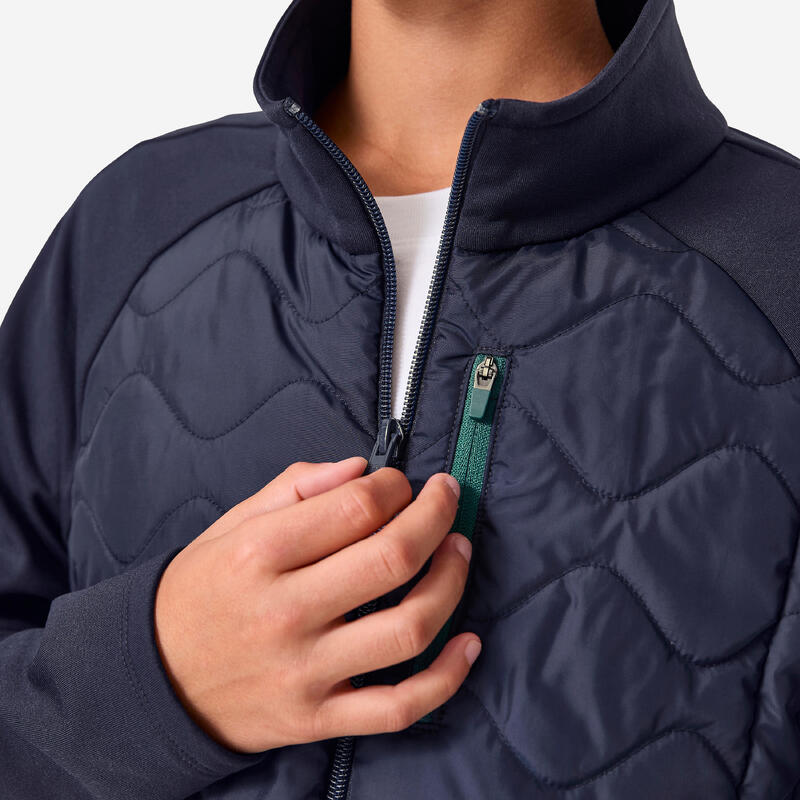 Dünne und dehnbare Hybridjacke für Kinder, blau und grün | | Decathlon.ch