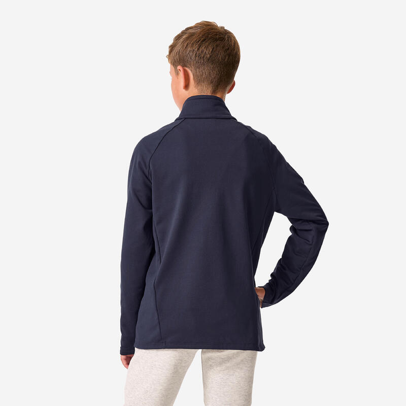 Dünne und dehnbare Hybridjacke für Kinder, blau und grün | | Decathlon.ch