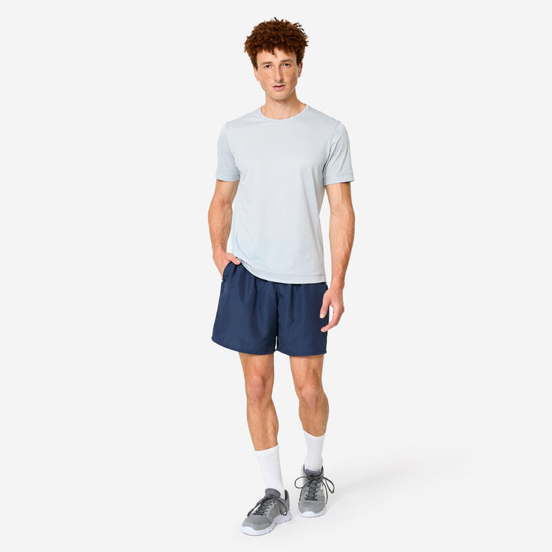 Short de fitness pratique et sobre, homme, bleu marine DOMYOS | Decathlon