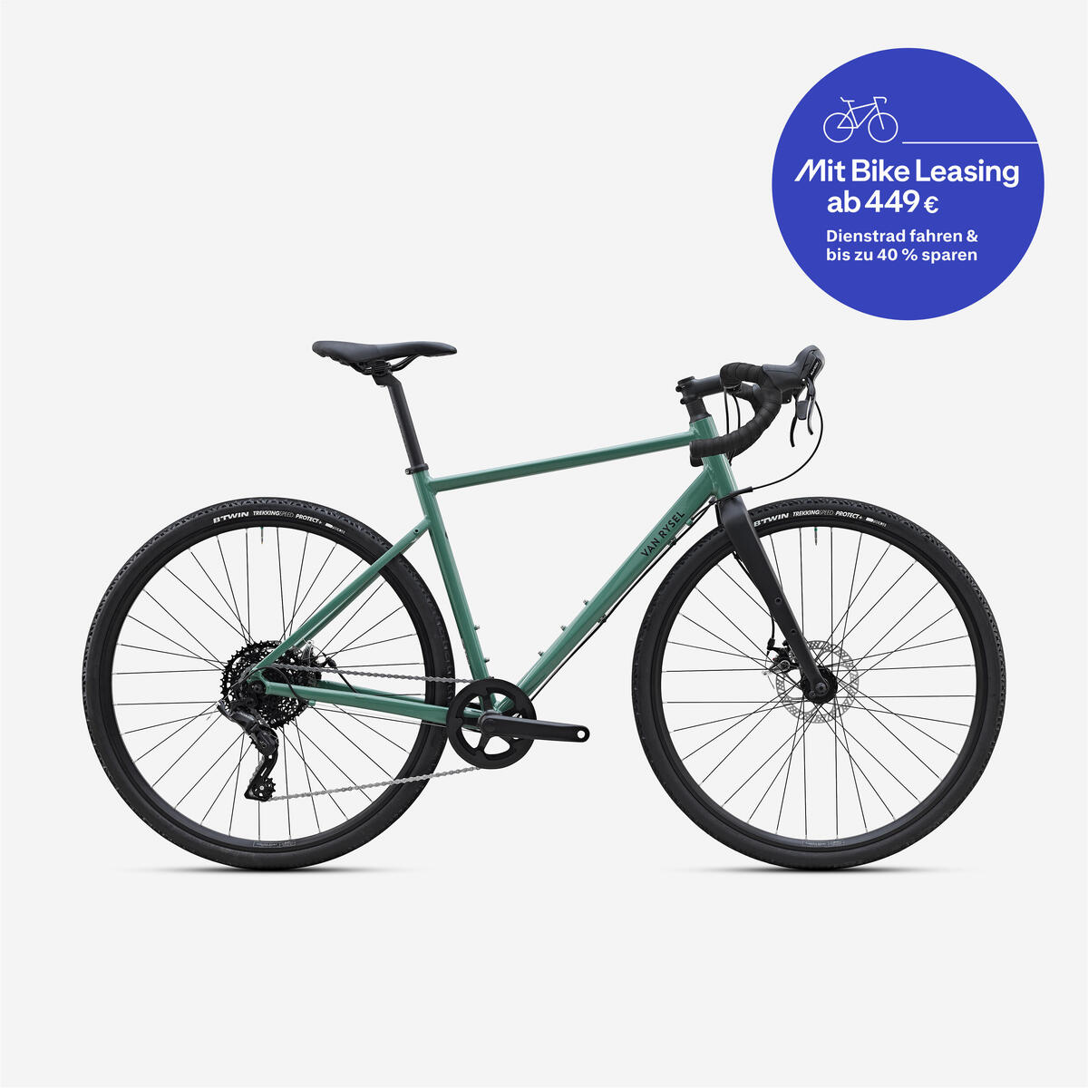 Gravelbike Gravel Discovery AF Microshift Acolyte Grün - Decathlon