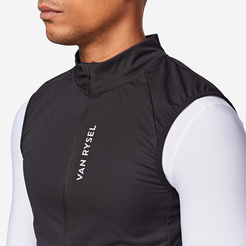 VAN RYSEL Mouwloos windjack voor fietsen heren RCR bruin | Decathlon