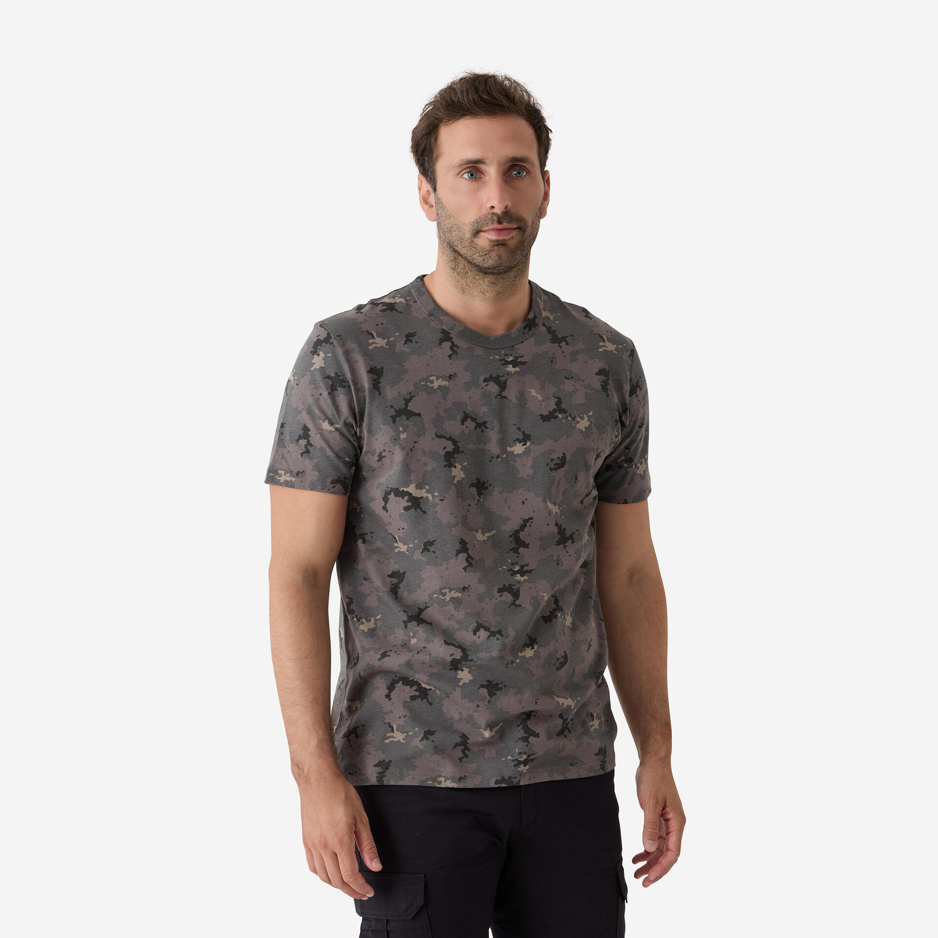T-SHIRT DURABLE 100 CAMO ISLAND BLACK