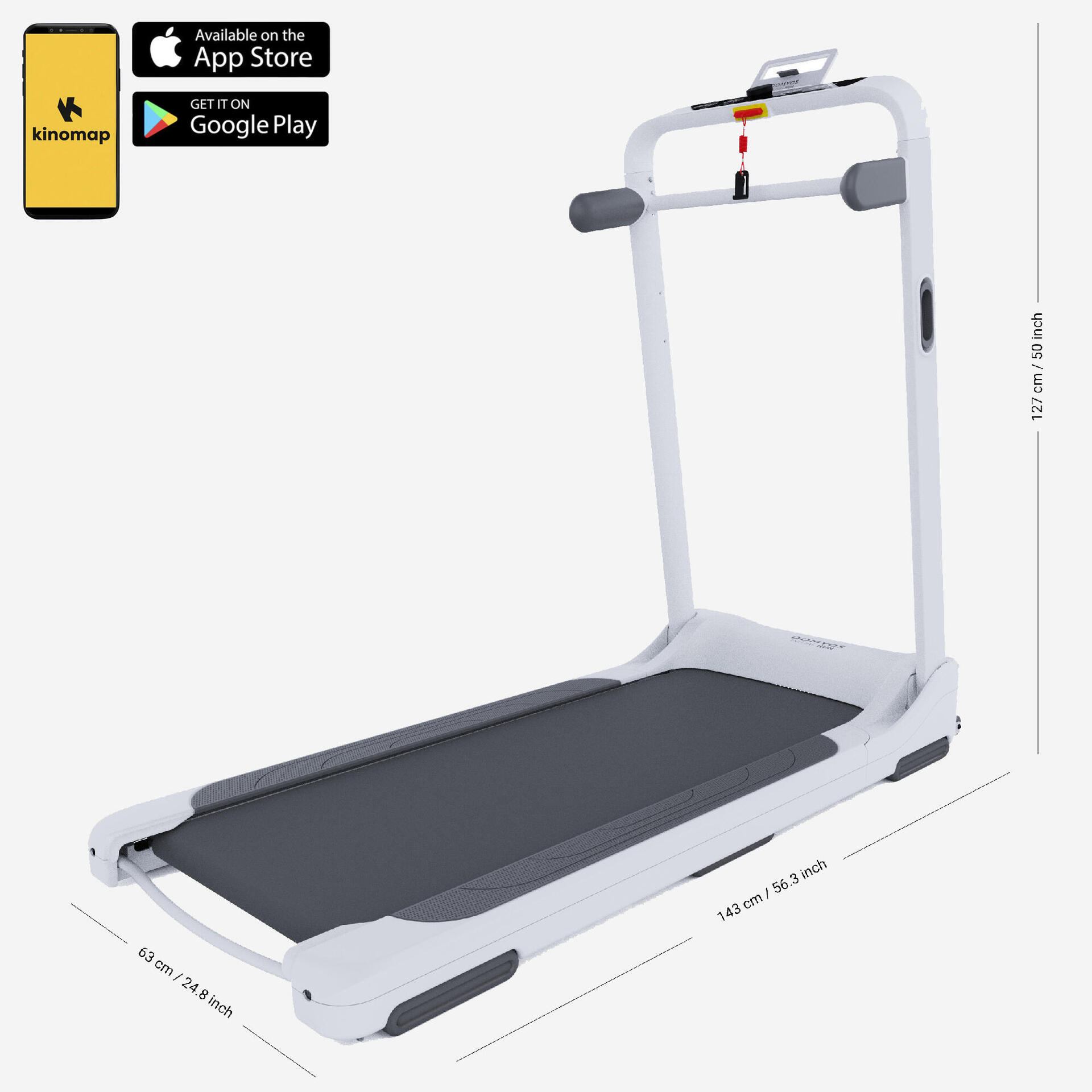 Treadmill Initial Run Compact and Connected, 12 km/h, 45 x 120 cm, No ...