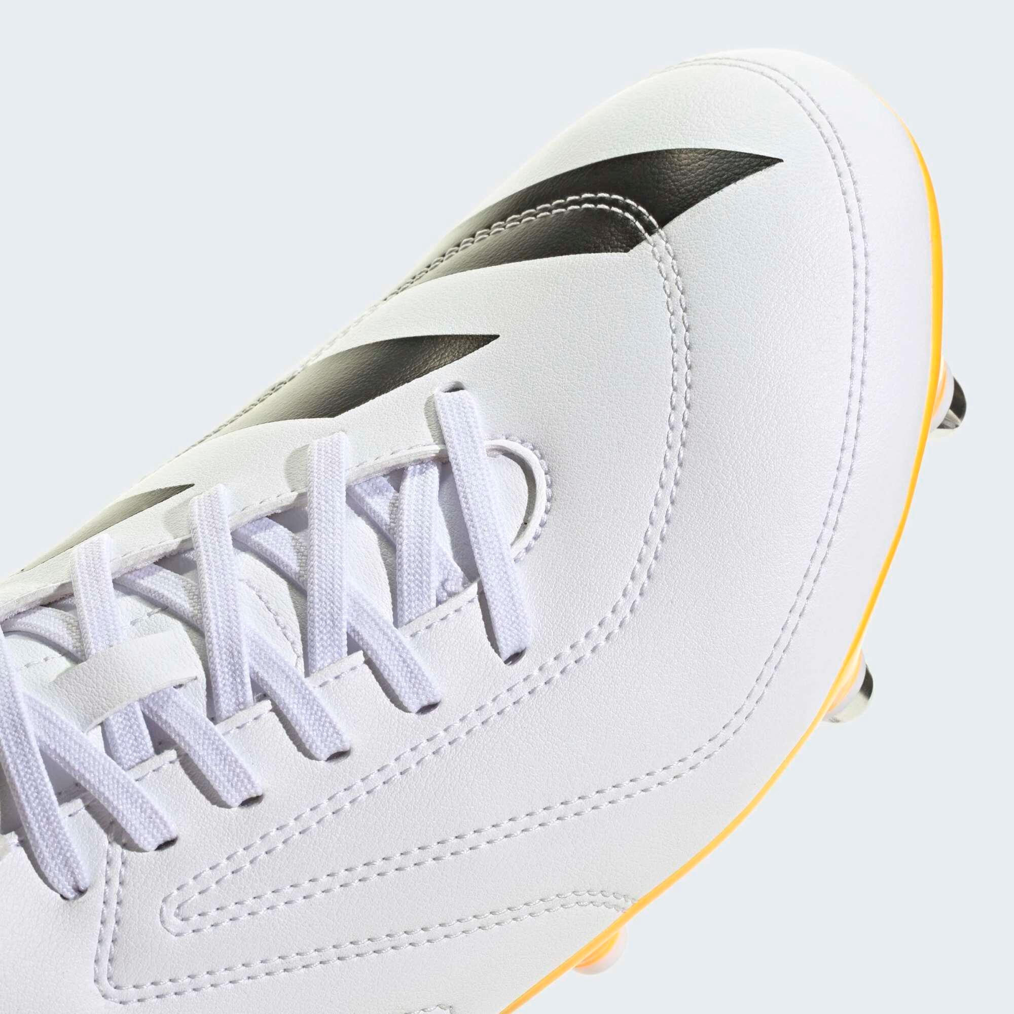 Pieaugušo regbija apavi “RS15 SG Hybrid”, balti/oranži/zili - Decathlon