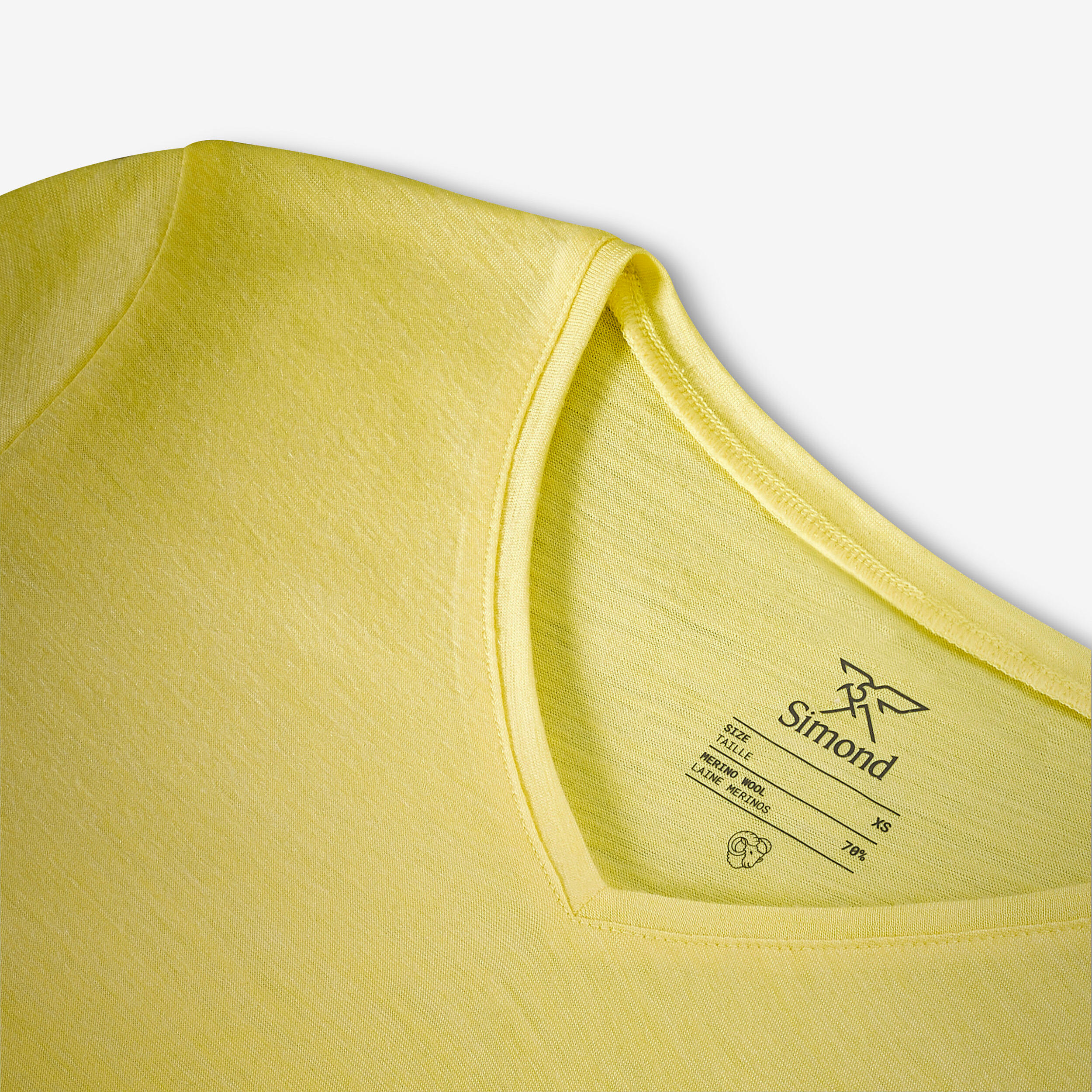 Camiseta manga corta lana merina mujer, Merino Fresh amarillo | Decathlon