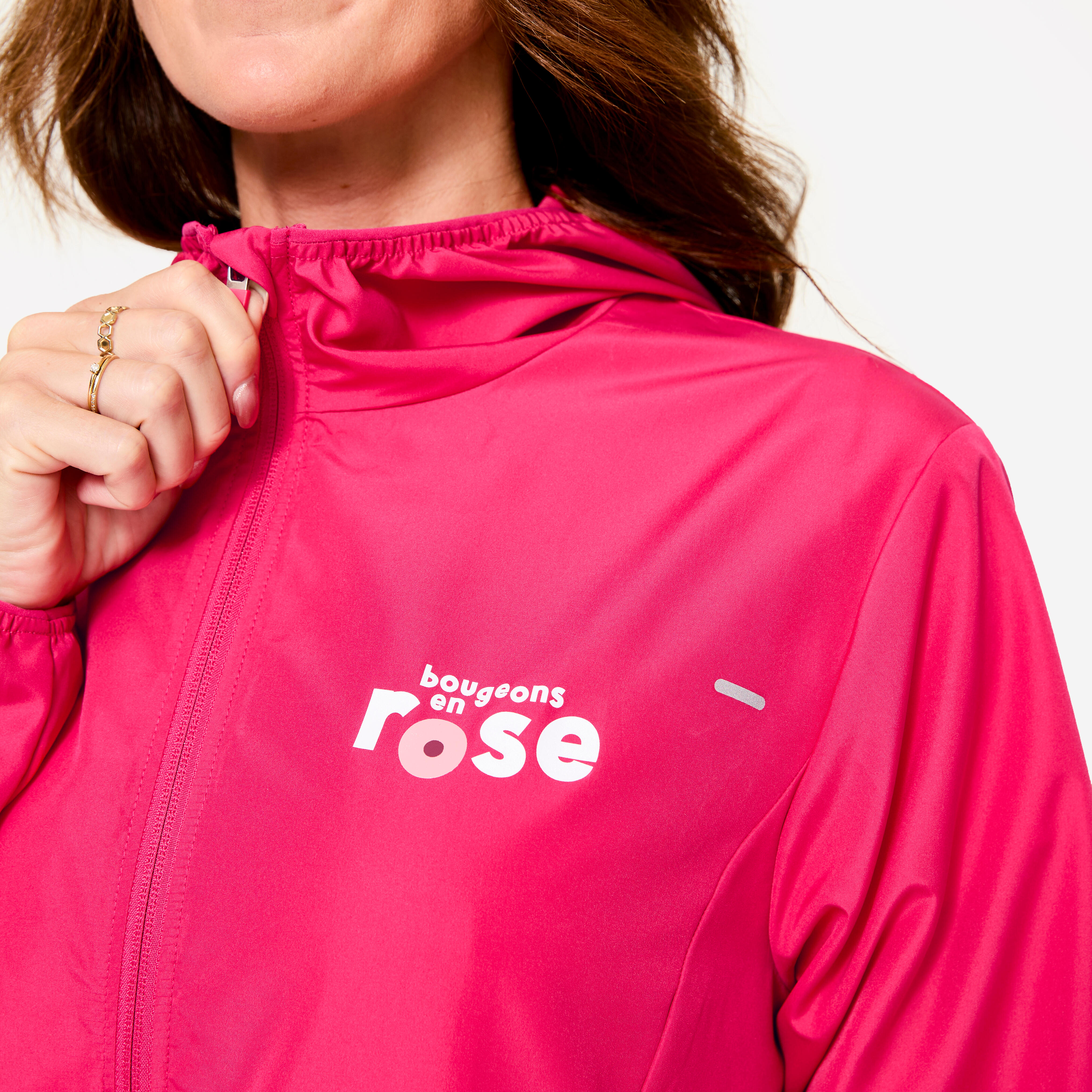 "Bougeons en rose" limited edition Run 100 Women's windproof running ...
