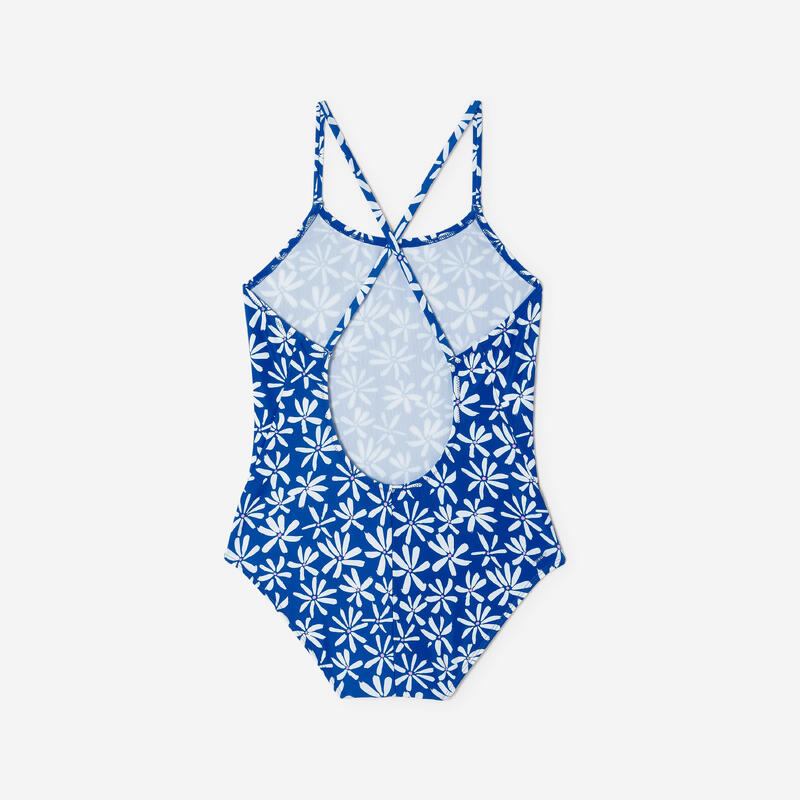 Maillot de bain 1 pièce natation Fille ado, Lila flow bleu | Decathlon