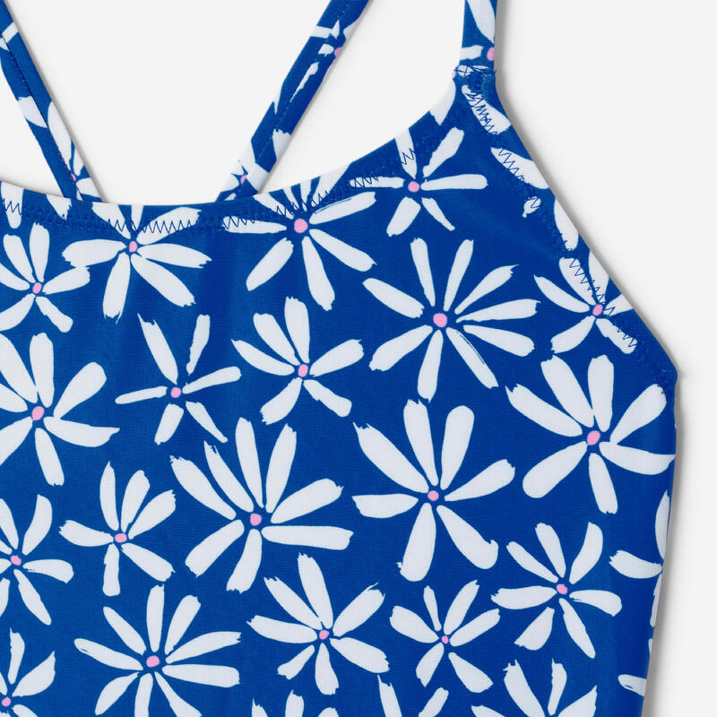Maillot de bain 1 pièce natation Fille ado, Lila flow bleu | Decathlon