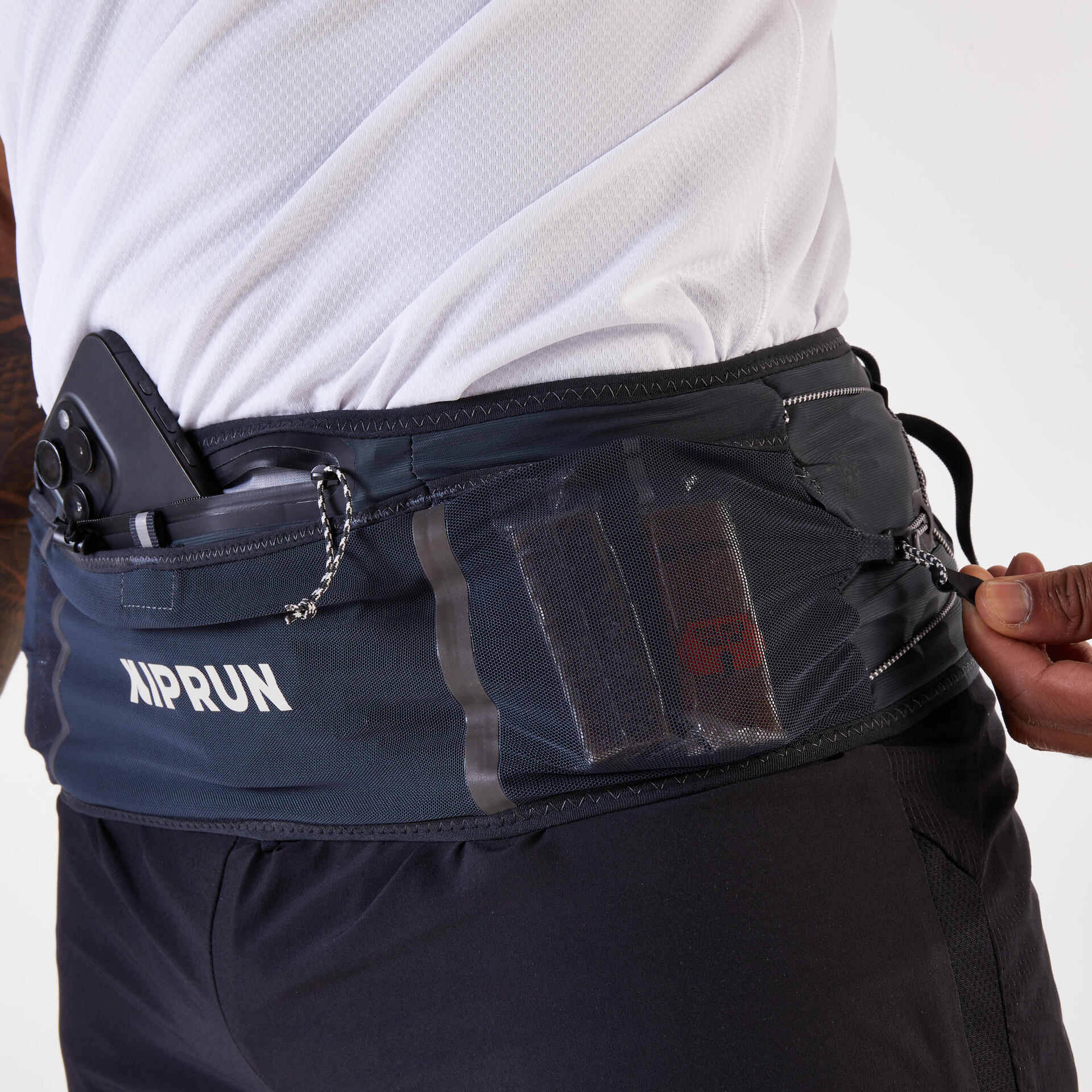 Hydration trail running belt with stick holder, kiprun belt 900 - Grey ...