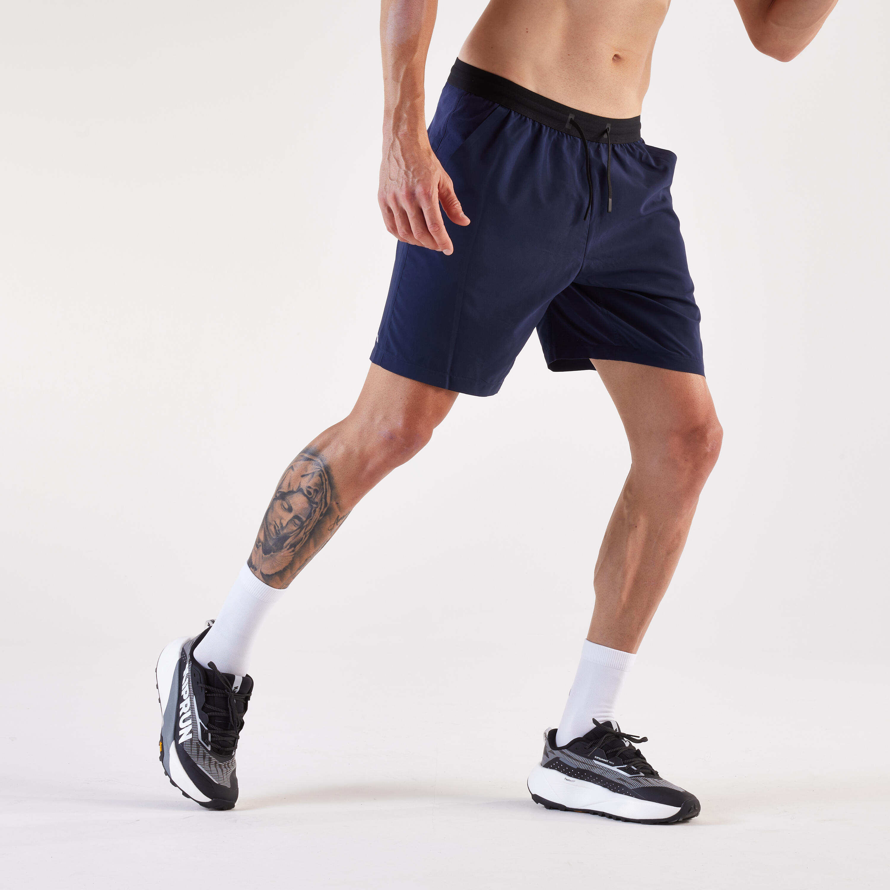 Men's Running Shorts-KIPRUN Run 500 Dry-Steel blue - Decathlon