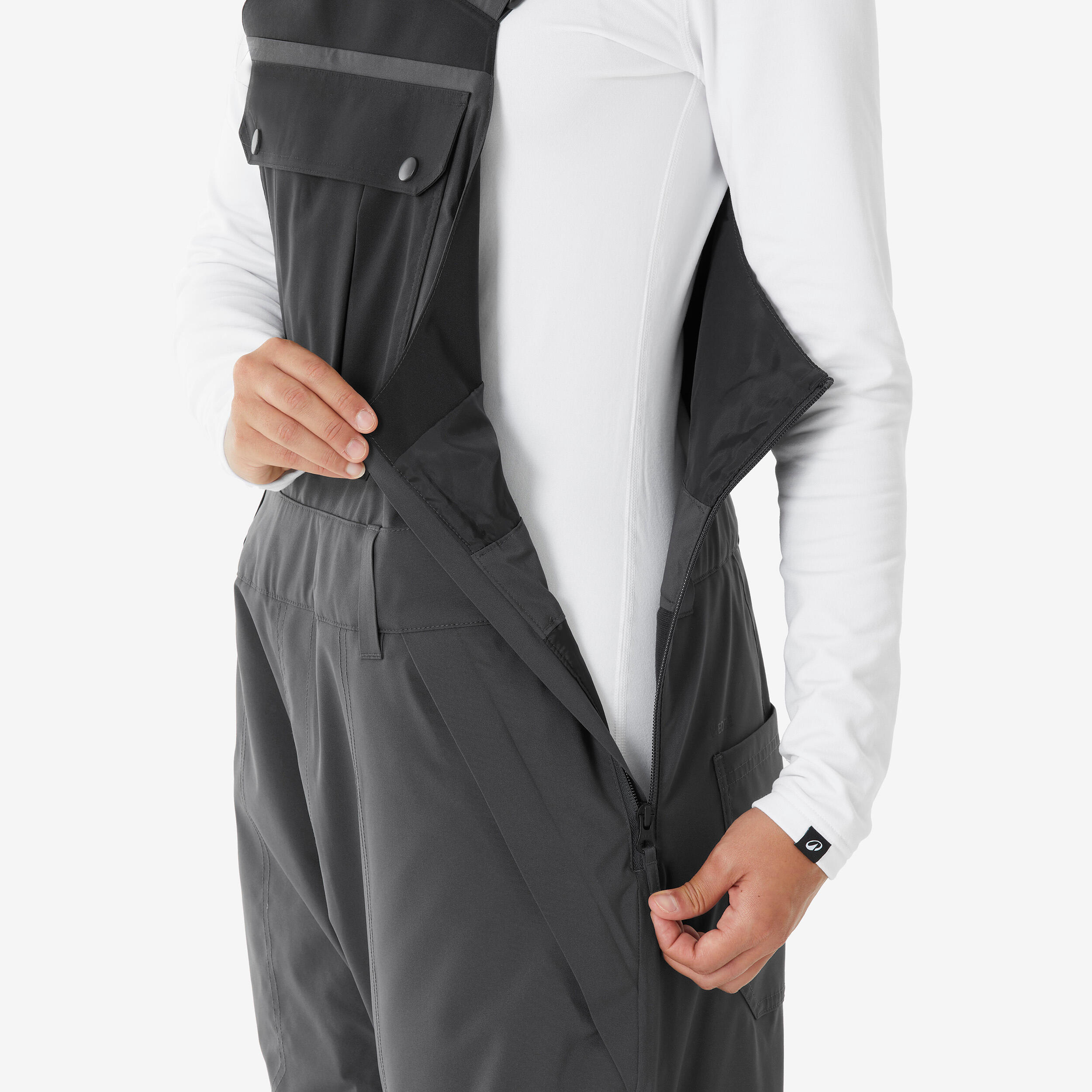 Snowboardhose Latzhose Erwachsene wasserdicht - 500 schwarz - Decathlon