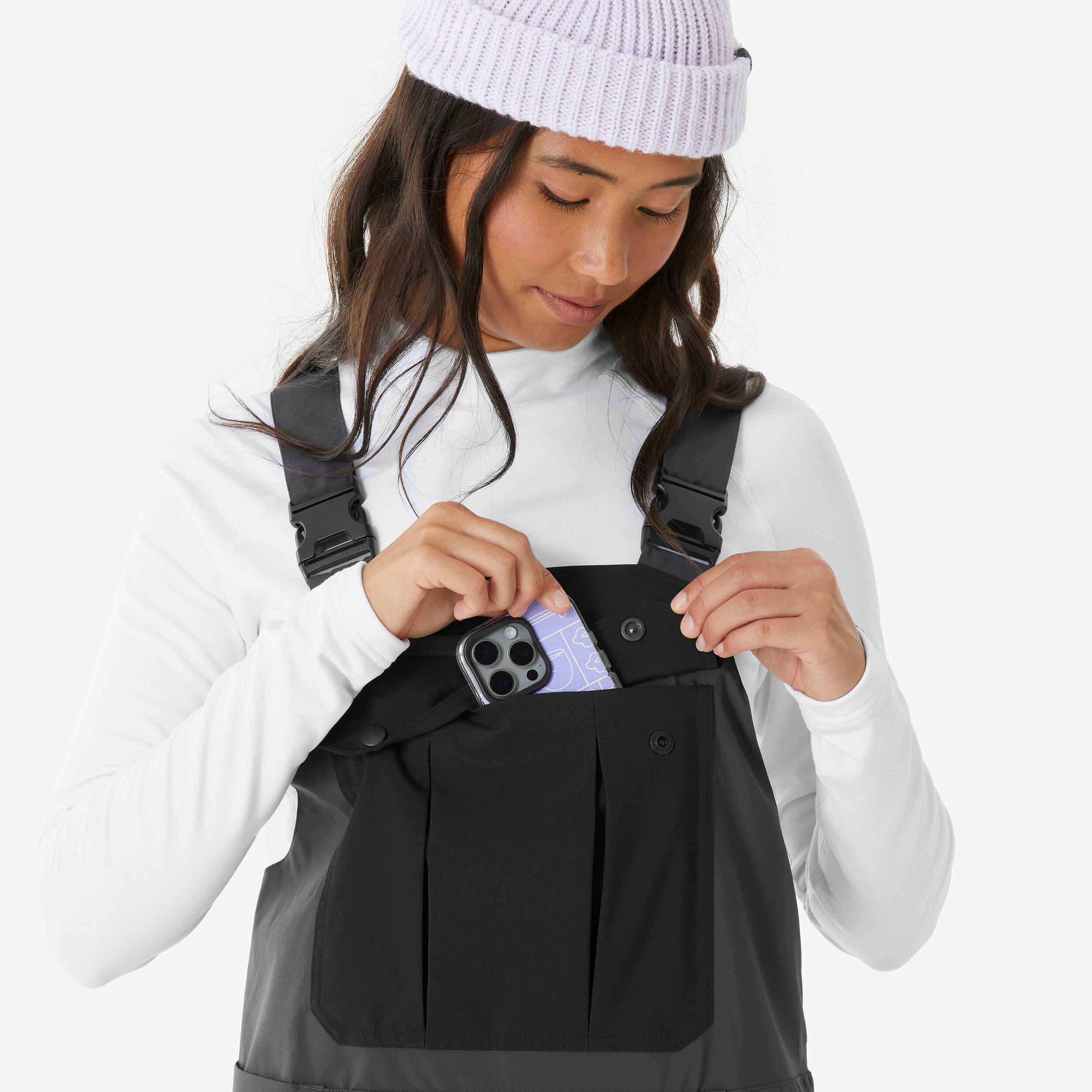 Adults’ snowboarding wide waterproof overalls, SNB 500 - Grey | Decathlon