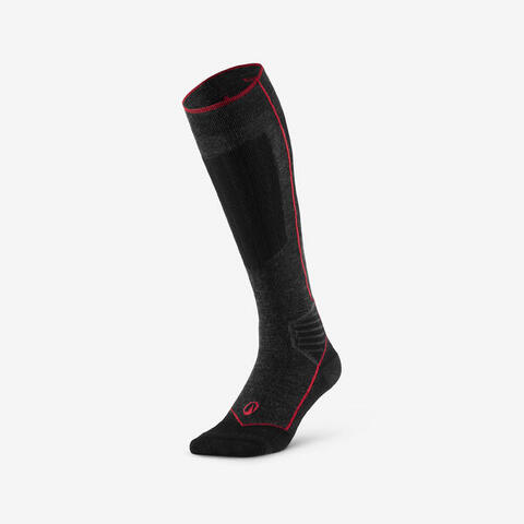 Adult's Ski/Snowboard Wool Socks 900 - Grey/Red