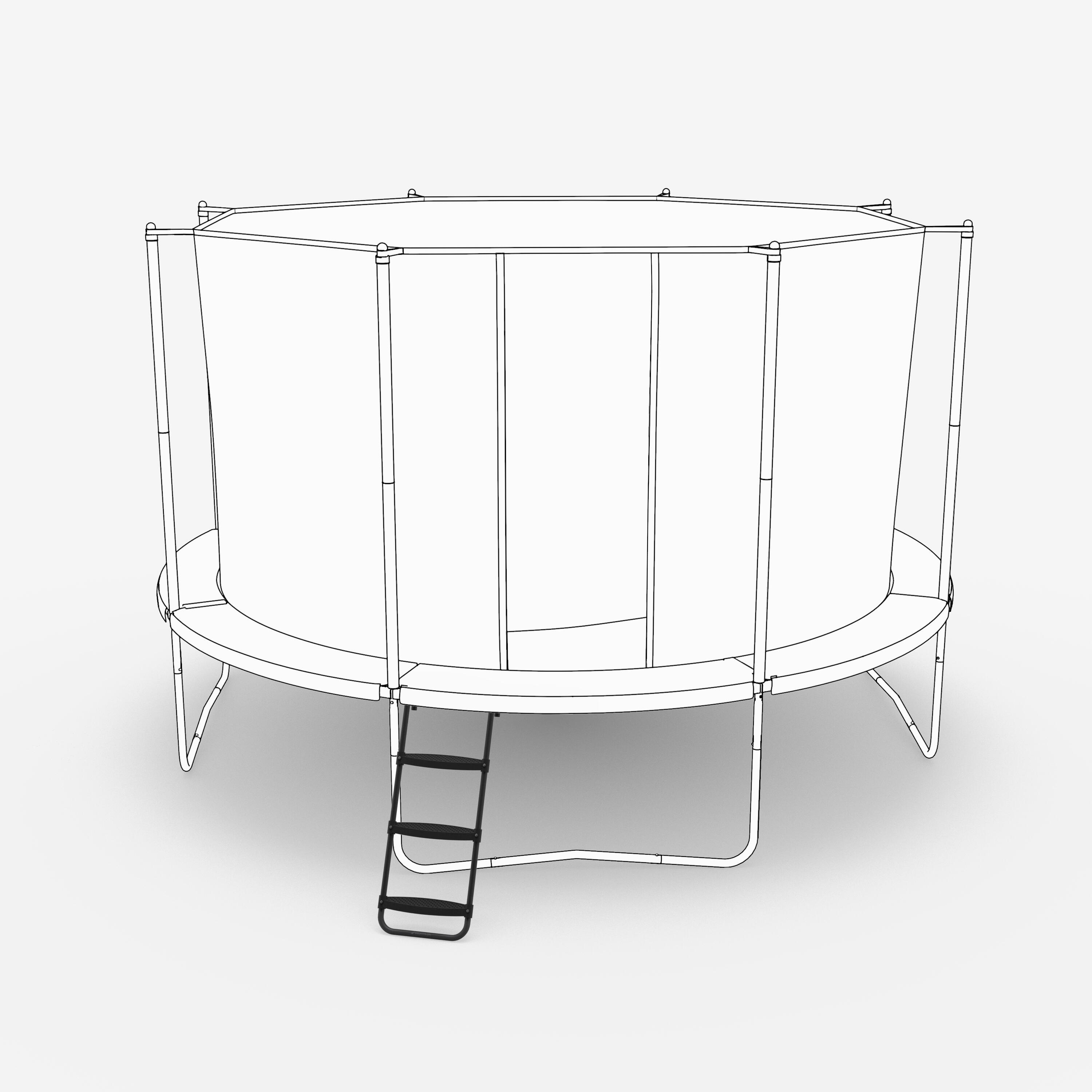 3-Step Ladder for 365/420/520 Trampolines - Black - Decathlon