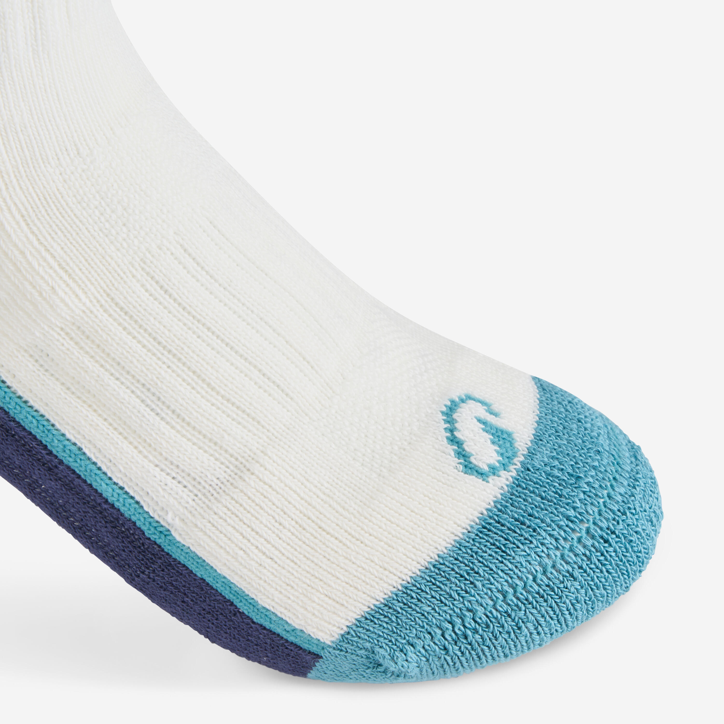 Kids' High Sports Socks Tri-Pack RS 500 - Beige/Green/Blue - Decathlon