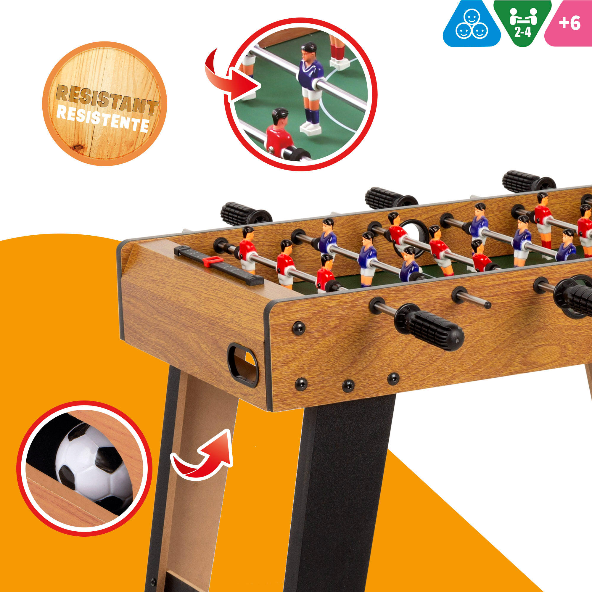 Futbolín de madera con patas 70x37x65 cm CB Games - CD | Decathlon