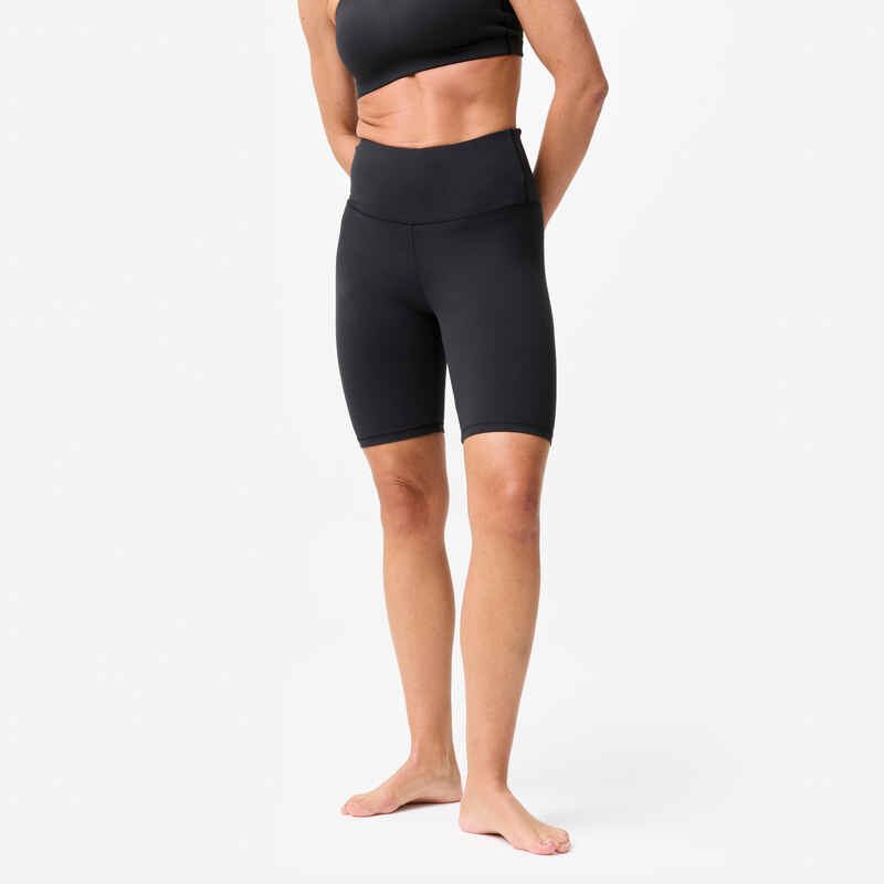 Yoga and Pilates Breathe Soft Stretch Biker Shorts - Black - Decathlon