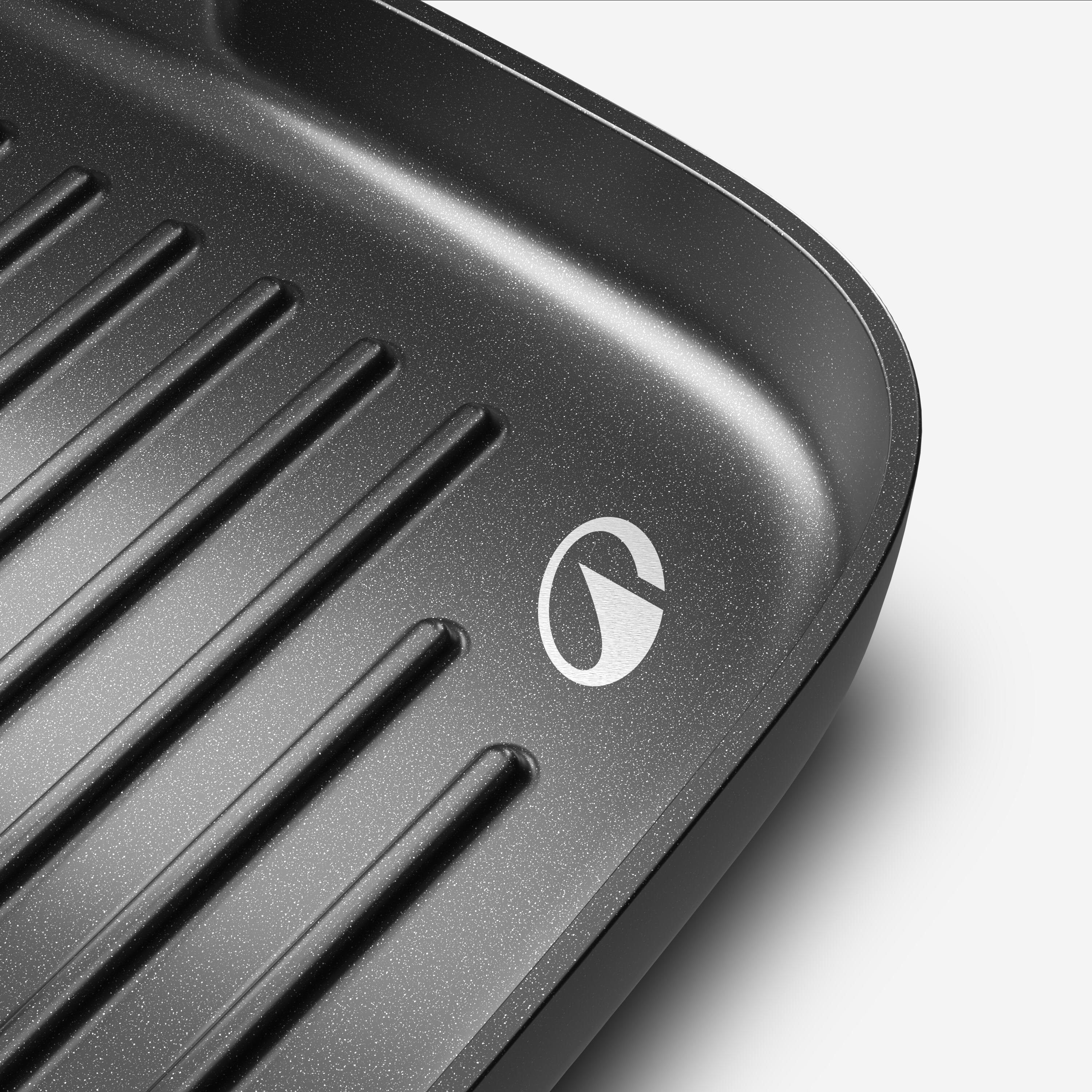 Non-stick camping grill pan 900 with foldable handle, 25 cm x 25 cm ...