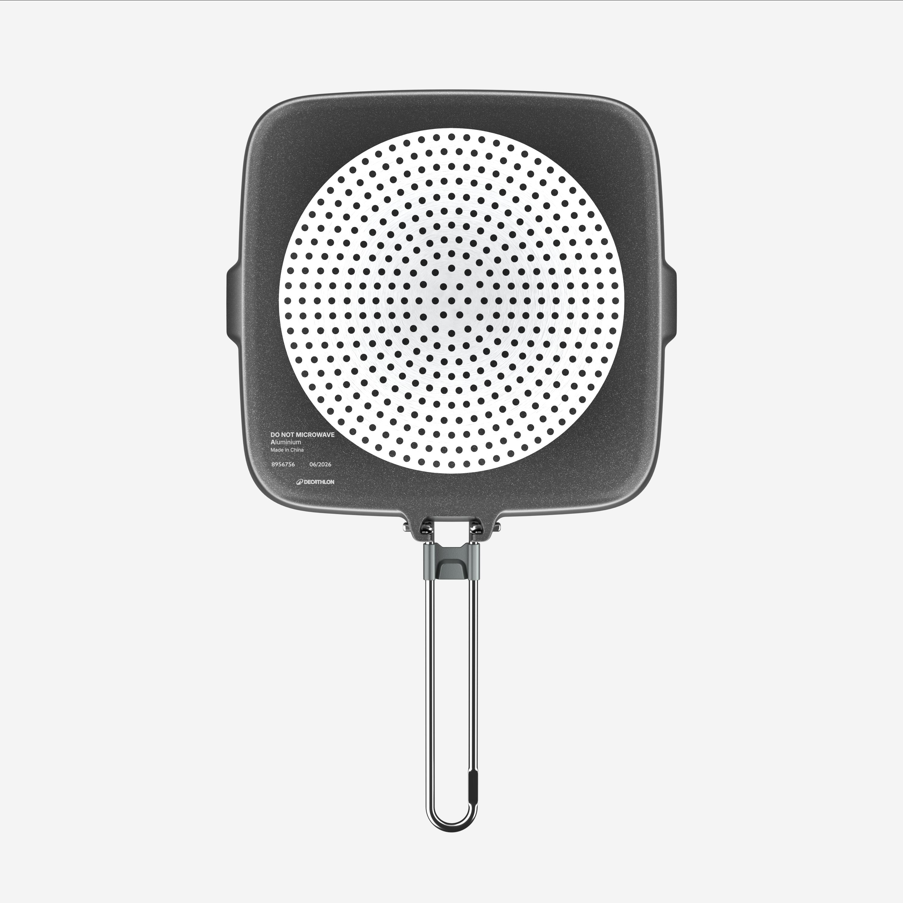 Non-stick camping grill pan 900 with foldable handle, 25 cm x 25 cm ...