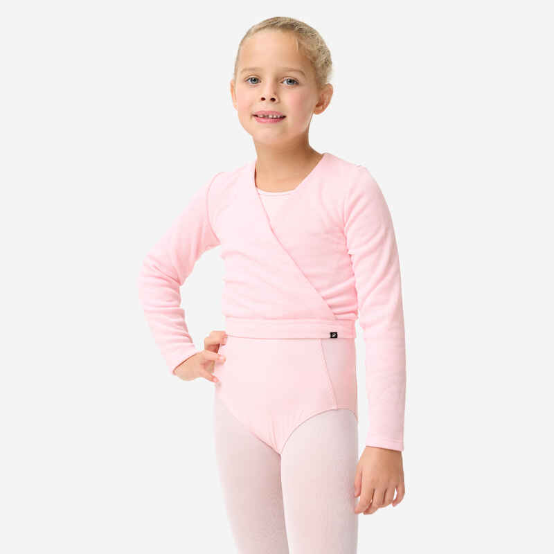 Girls' Ballet Wrap-Over Top - Pink - Decathlon
