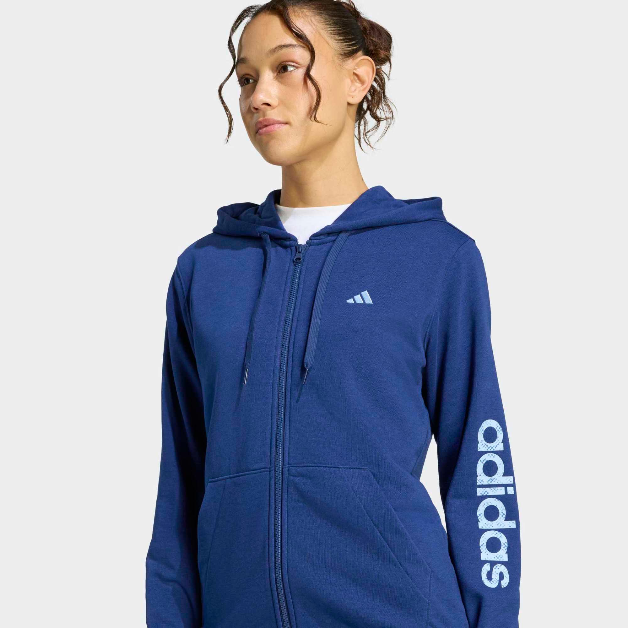 Women's Zip-Up Fitness Hoodie - Navy Blue ADIDAS | Decathlon
