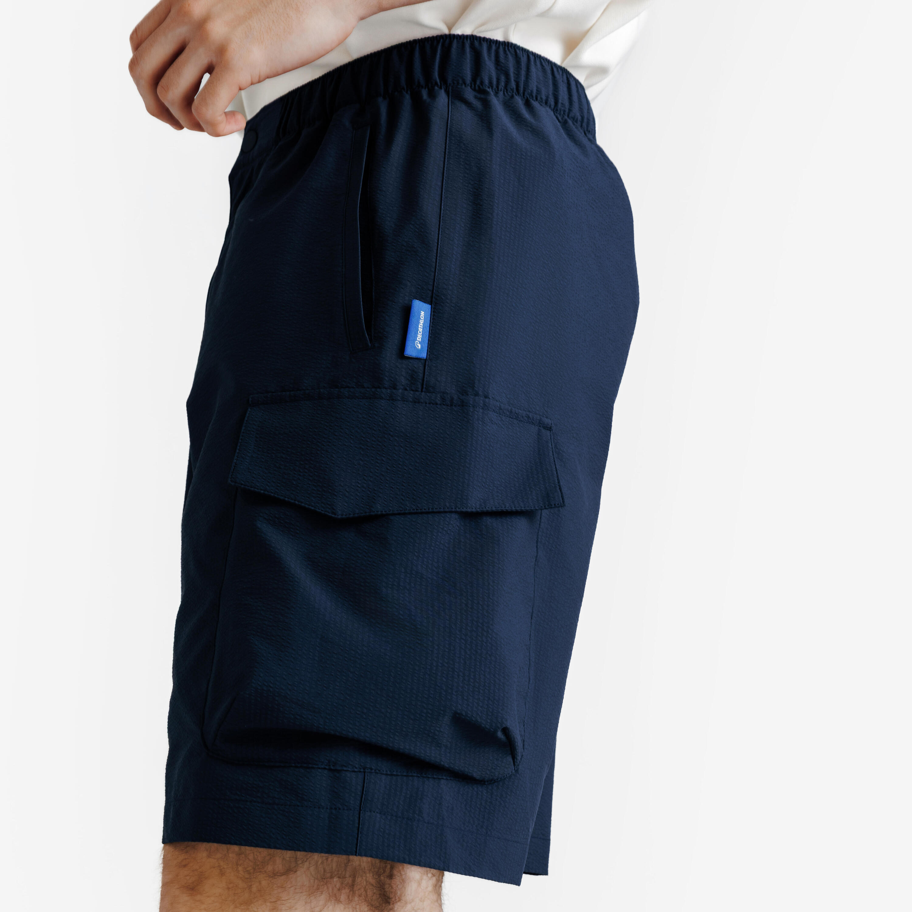SPORTSWEAR MEN SEERSUCKER SHORT-asphalt blue | Decathlon