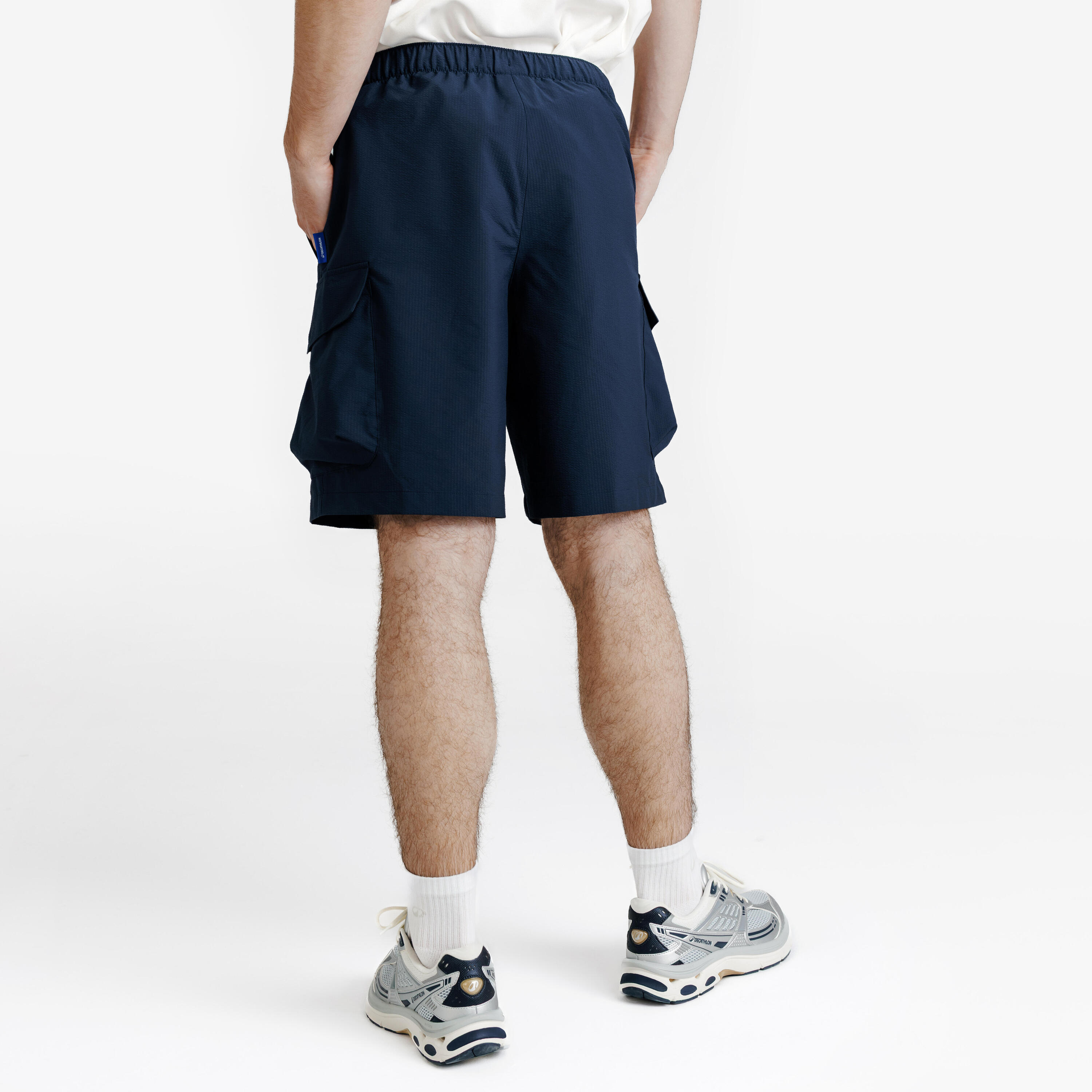 SPORTSWEAR MEN SEERSUCKER SHORT-asphalt blue | Decathlon