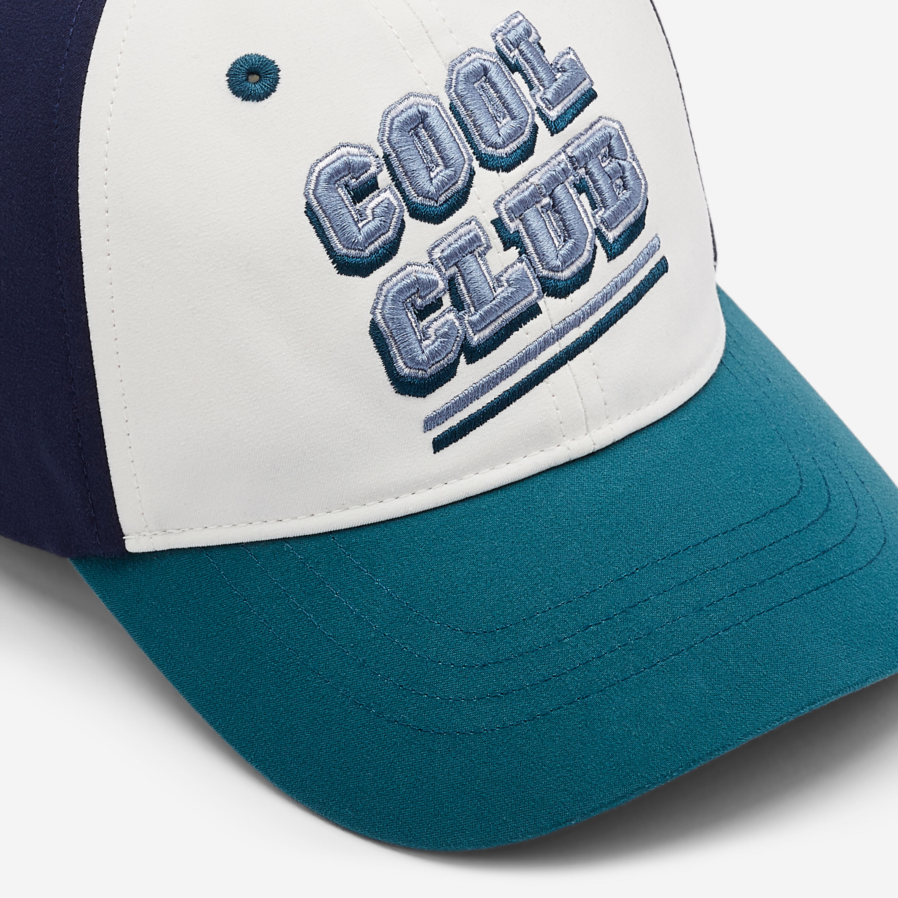 Kids' Unisex Adjustable Breathable Cap - White/Blue/Green | Decathlon