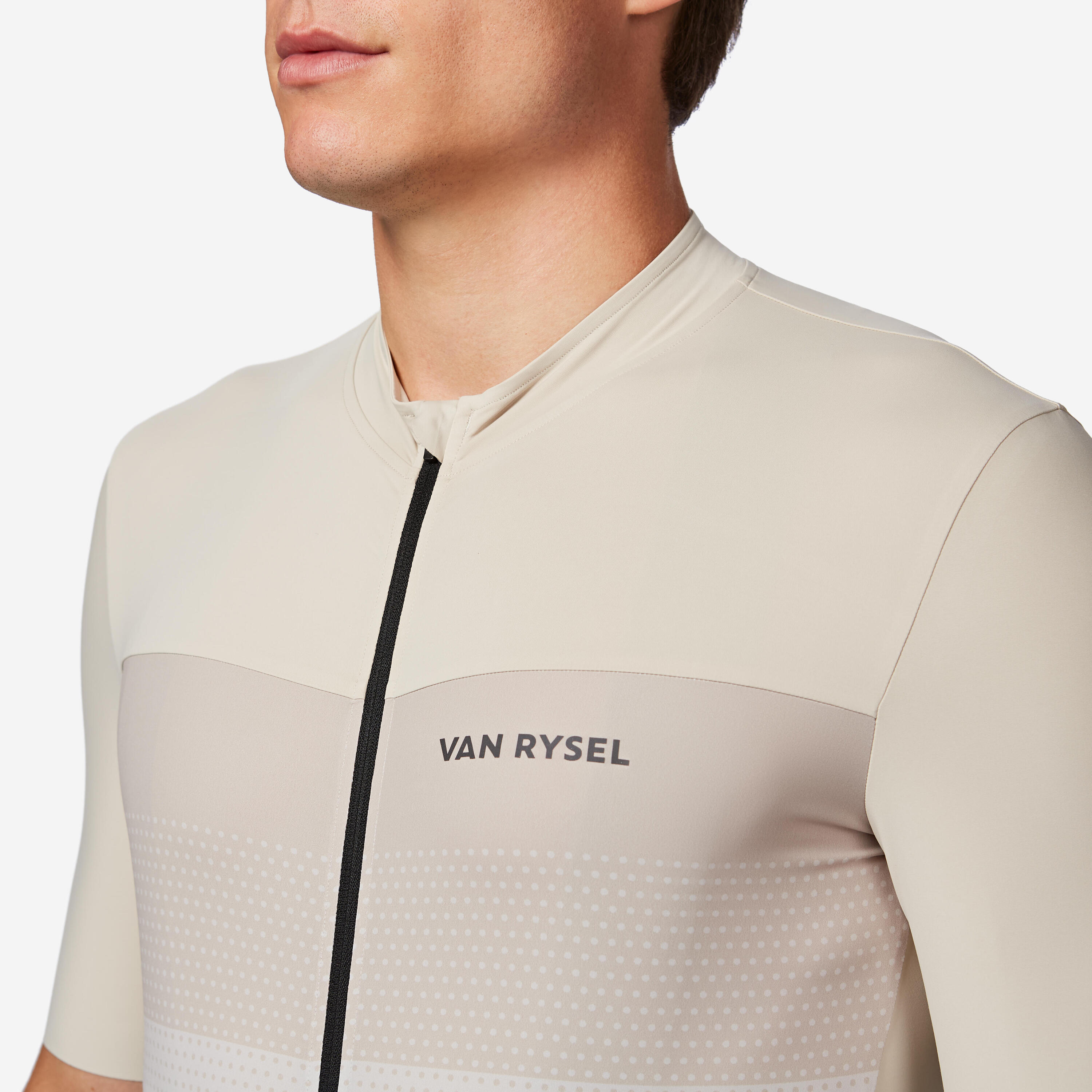 Men's fitted short-sleeved road bike jersey - EDR 2 - Beige | Decathlon