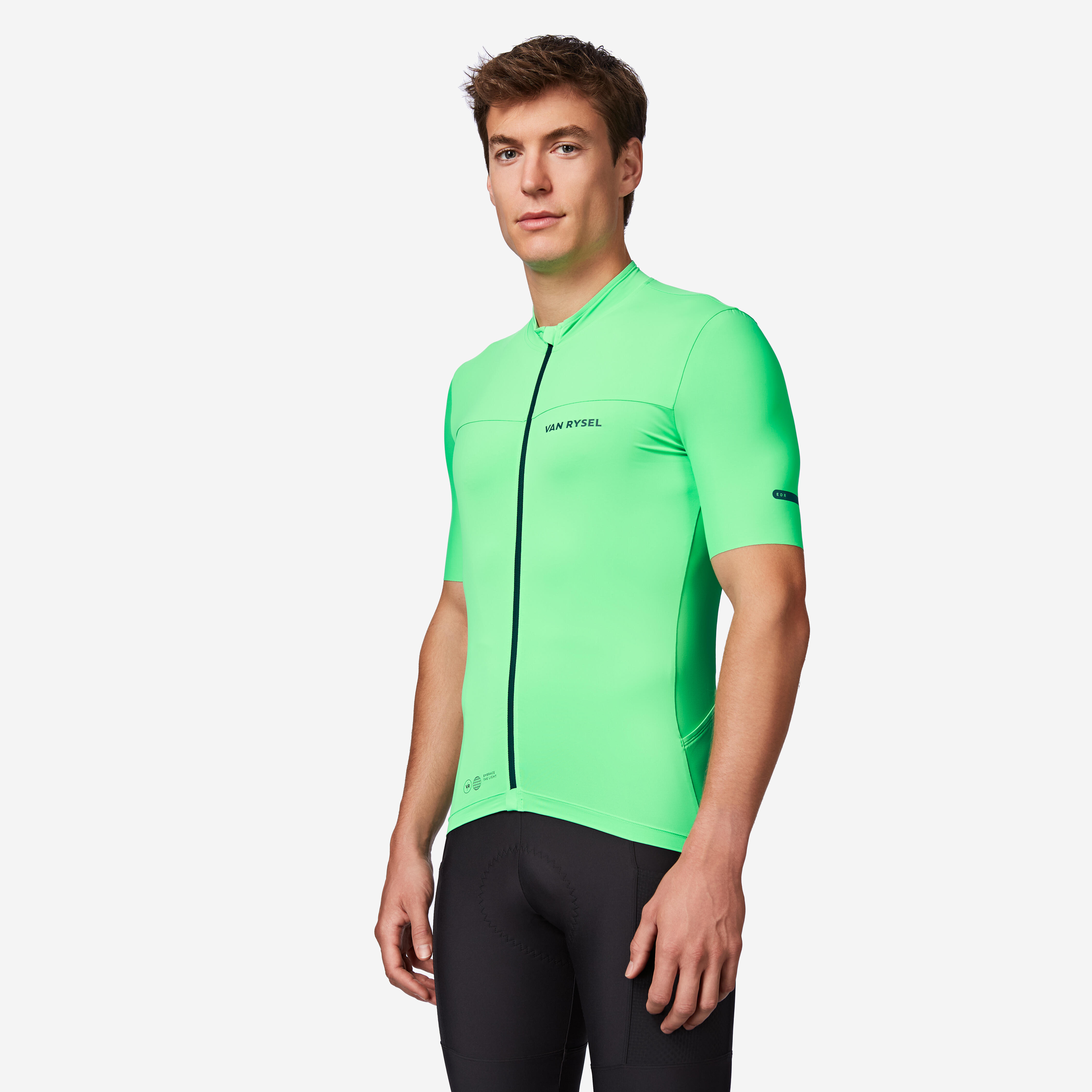 Men's Fitted Short-Sleeved Road Cycling Jersey, EDR 2 - Spring green ...