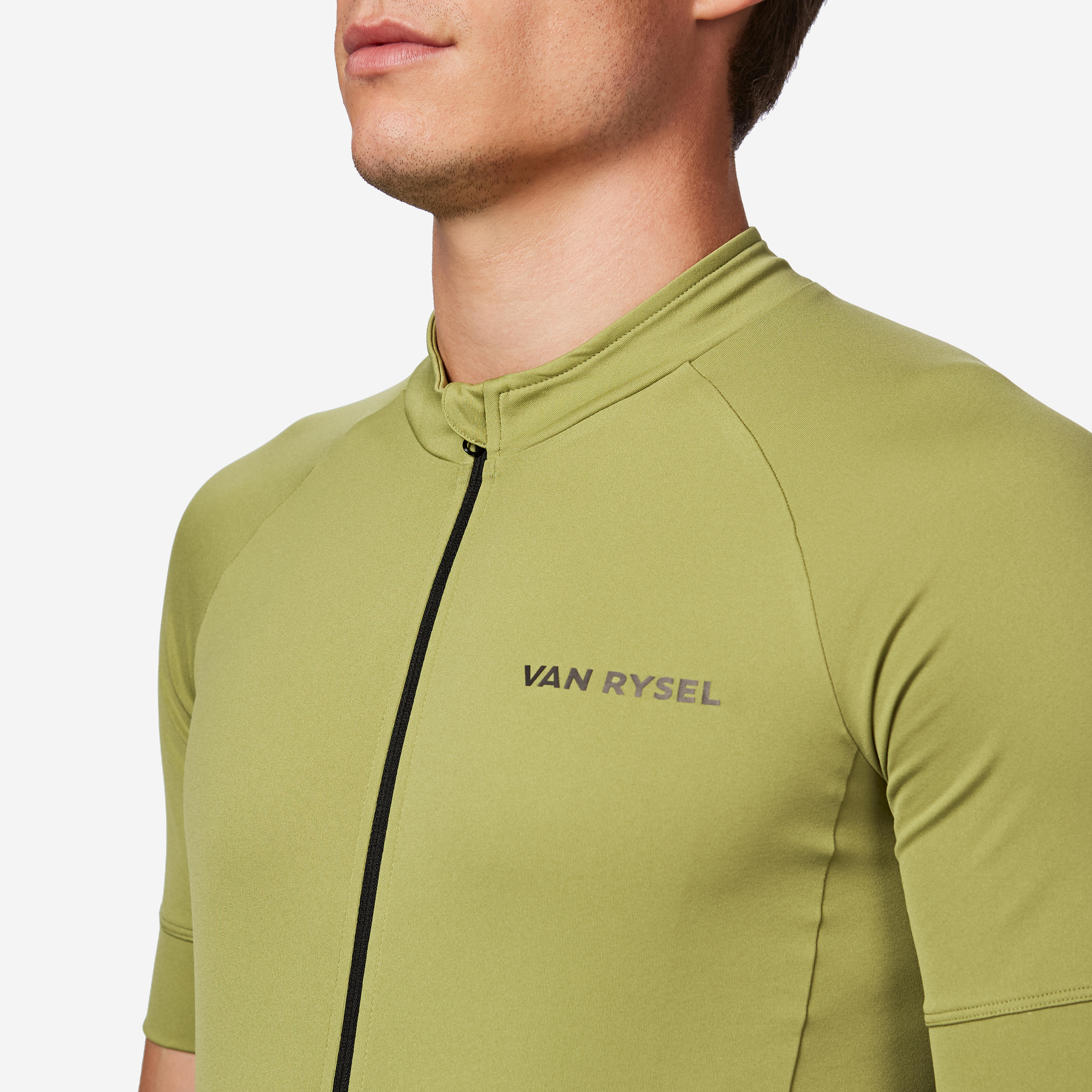 Men's short-sleeved road cycling jersey - Discover, Olive green - Decathlon