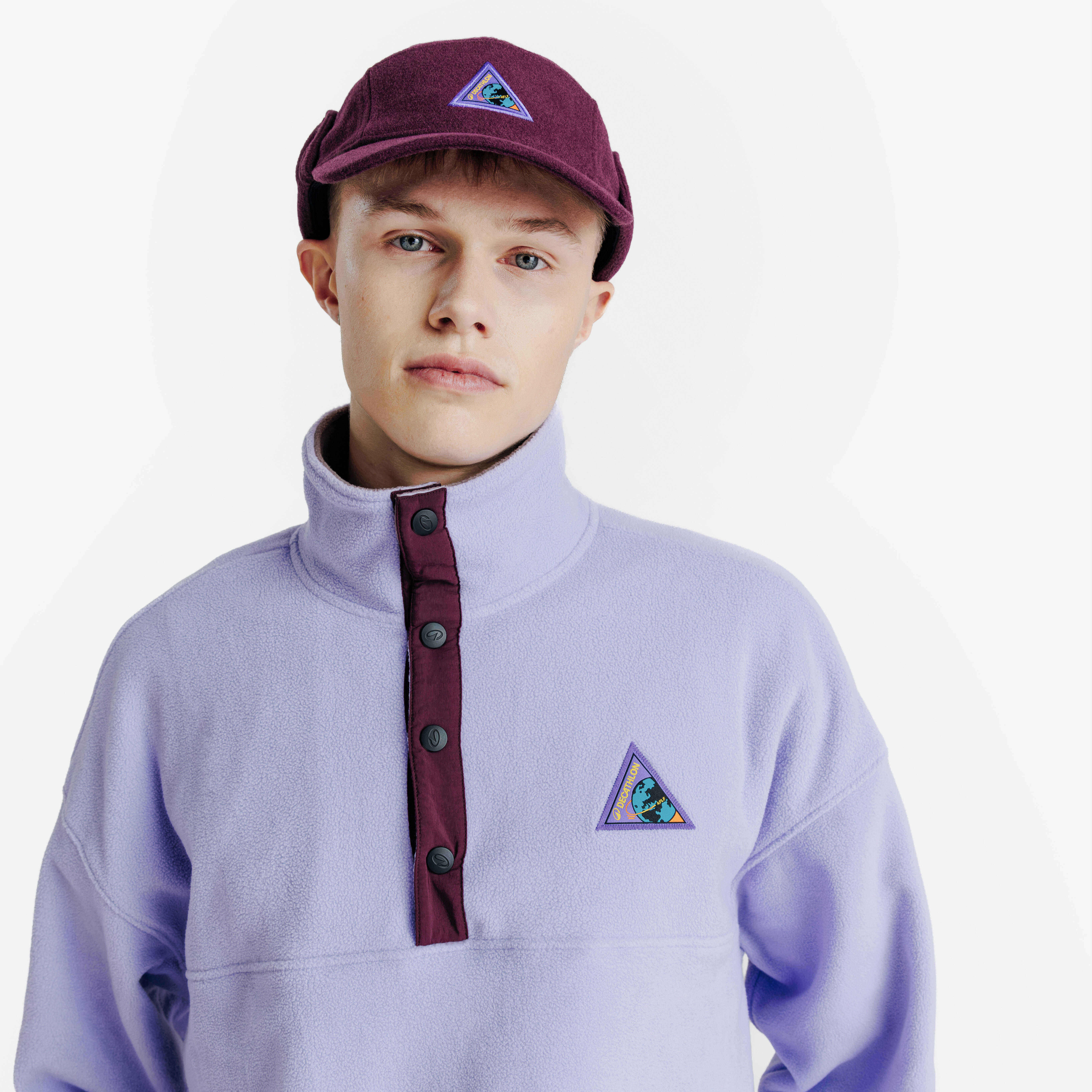 Vertigo 76 polar cap with ear flaps - Purple - Decathlon