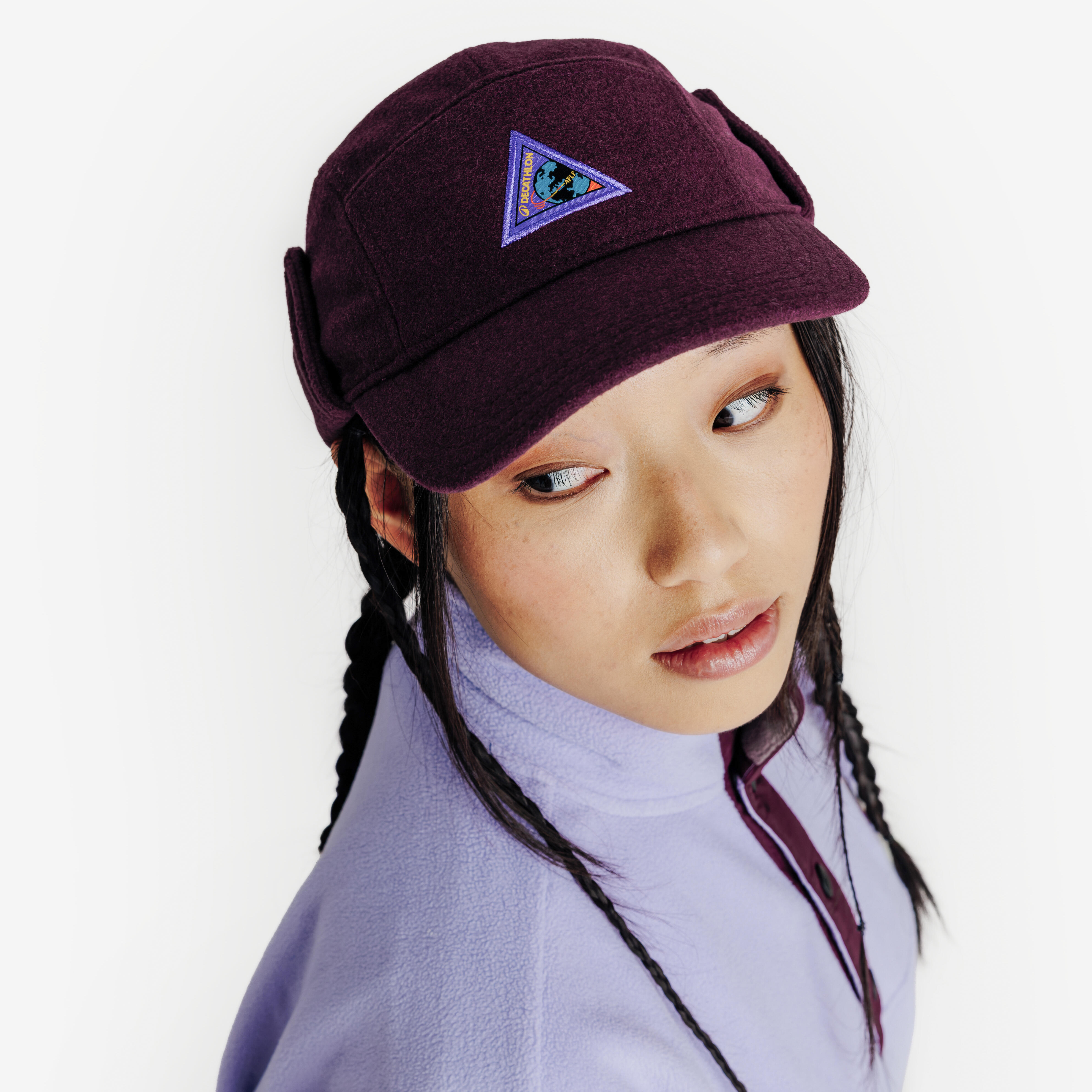 Vertigo 76 polar cap with ear flaps - Purple - Decathlon