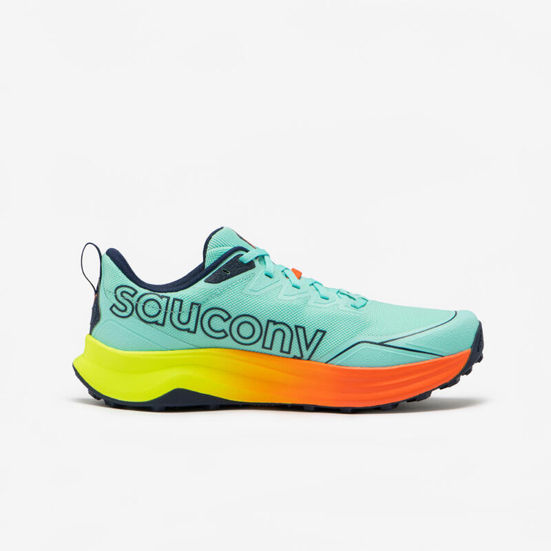 Chaussures de running homme, Saucony Peregrine 16 vert jaune orange ...
