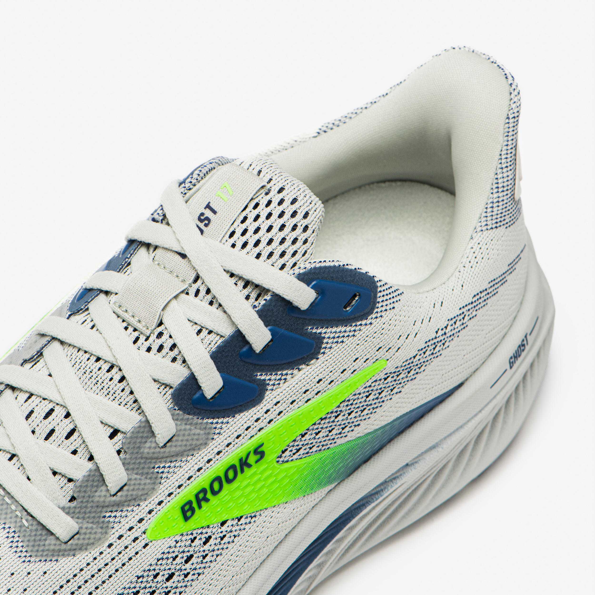 Men's Brooks Ghost 17 Trail Running Shoes - Grey and Green BROOKS ...