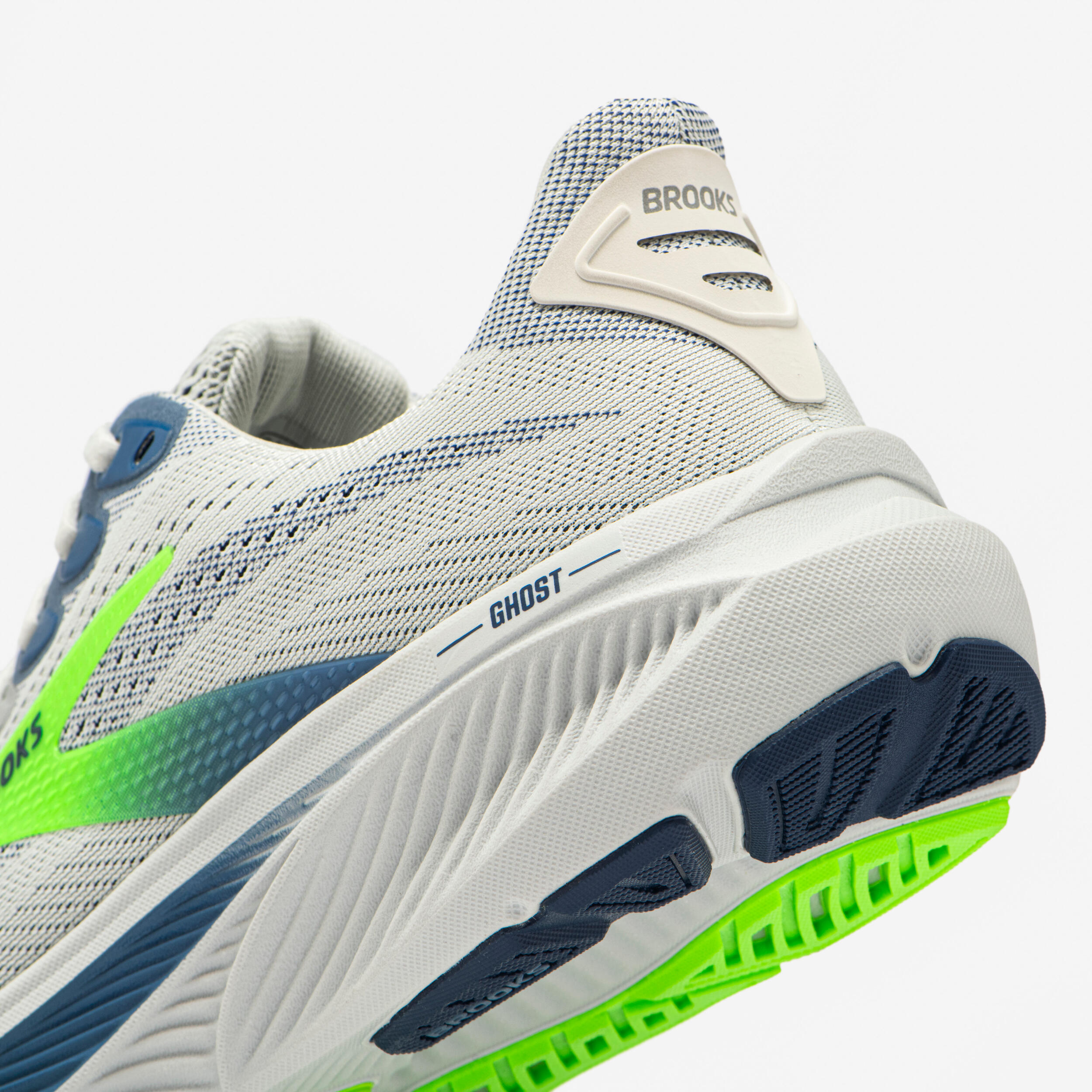 Men's Brooks Ghost 17 Trail Running Shoes - Grey and Green BROOKS ...