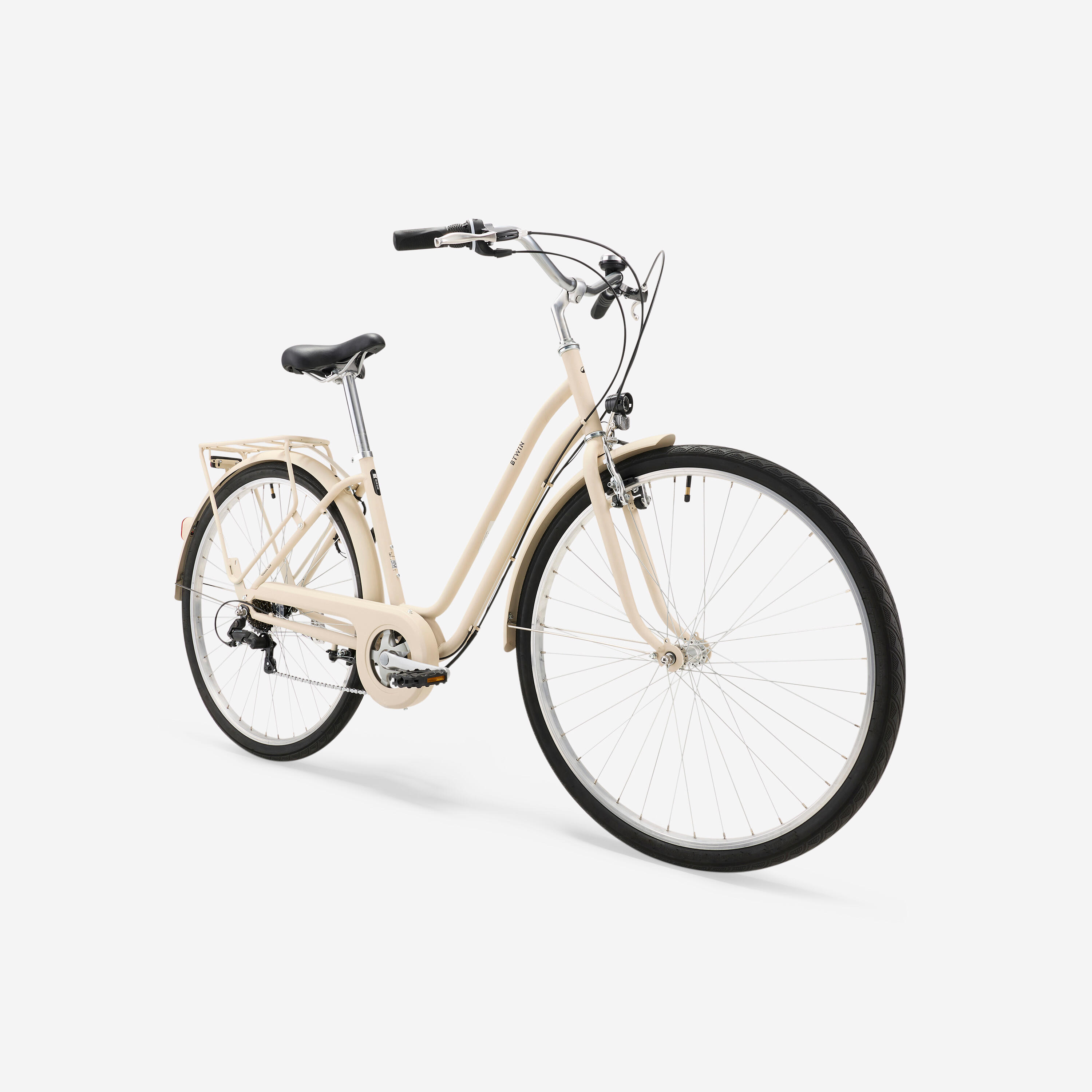 Pilsētas velosipēds ar zemo rāmi “Elops 120”, smilškrāsas - Decathlon