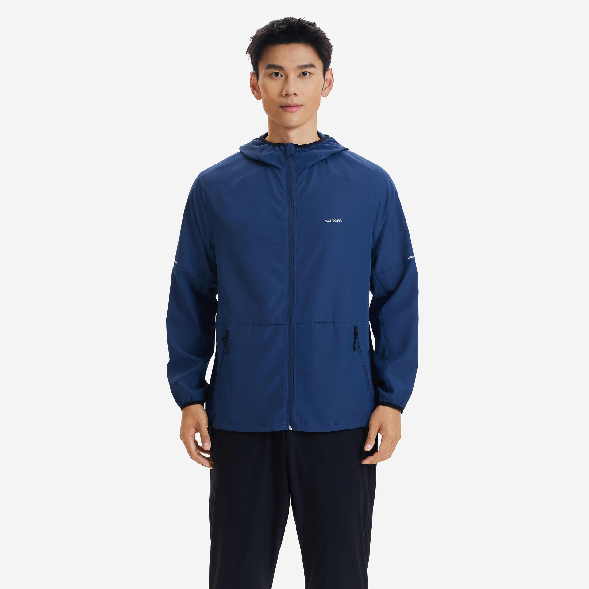Jacket wind & sun protect Man, Kiprun WIND 100 abyss blue