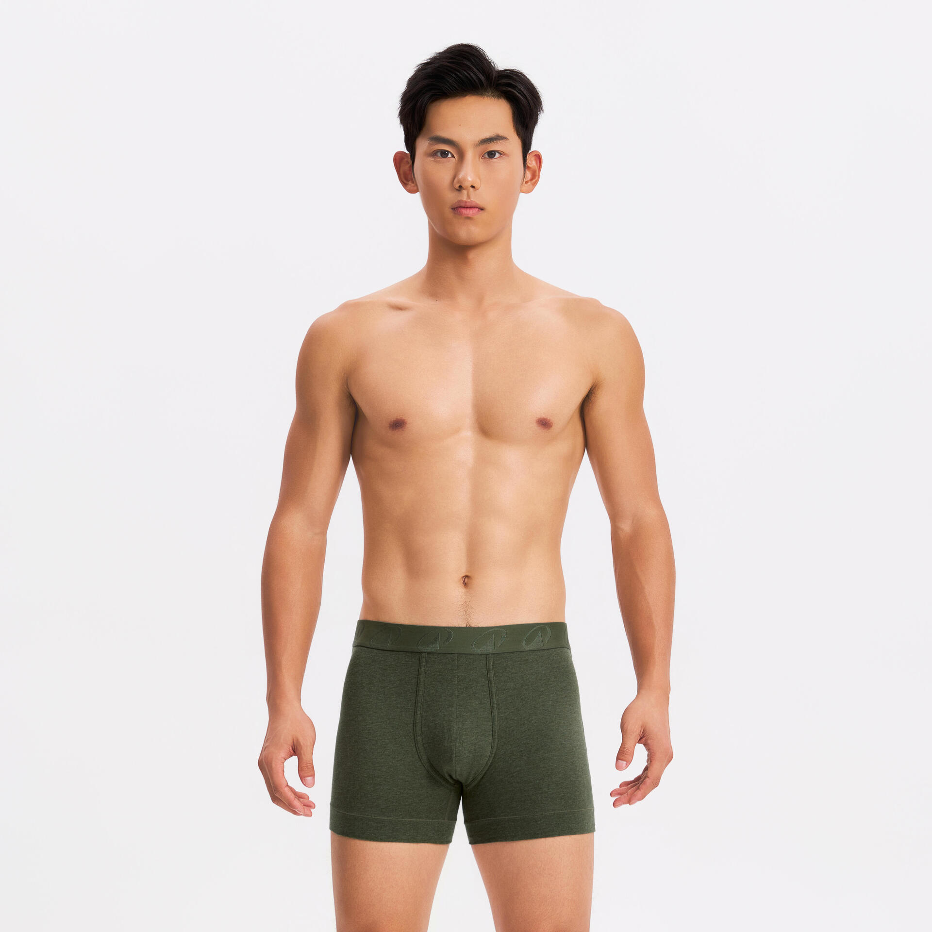 Men's Majority Cotton Boxers Twin-Pack - Grey/Khaki Green