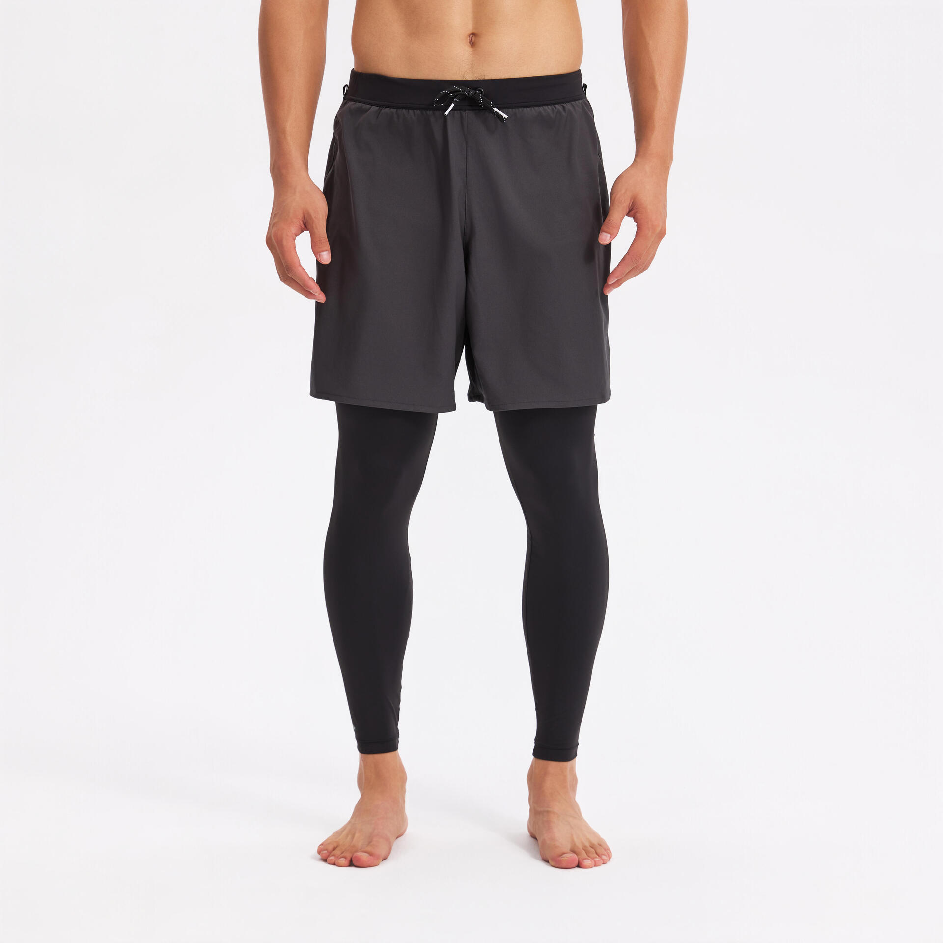 Men's UPF50+ Water Sports 2in1 Leggings Cool Feeling, Black