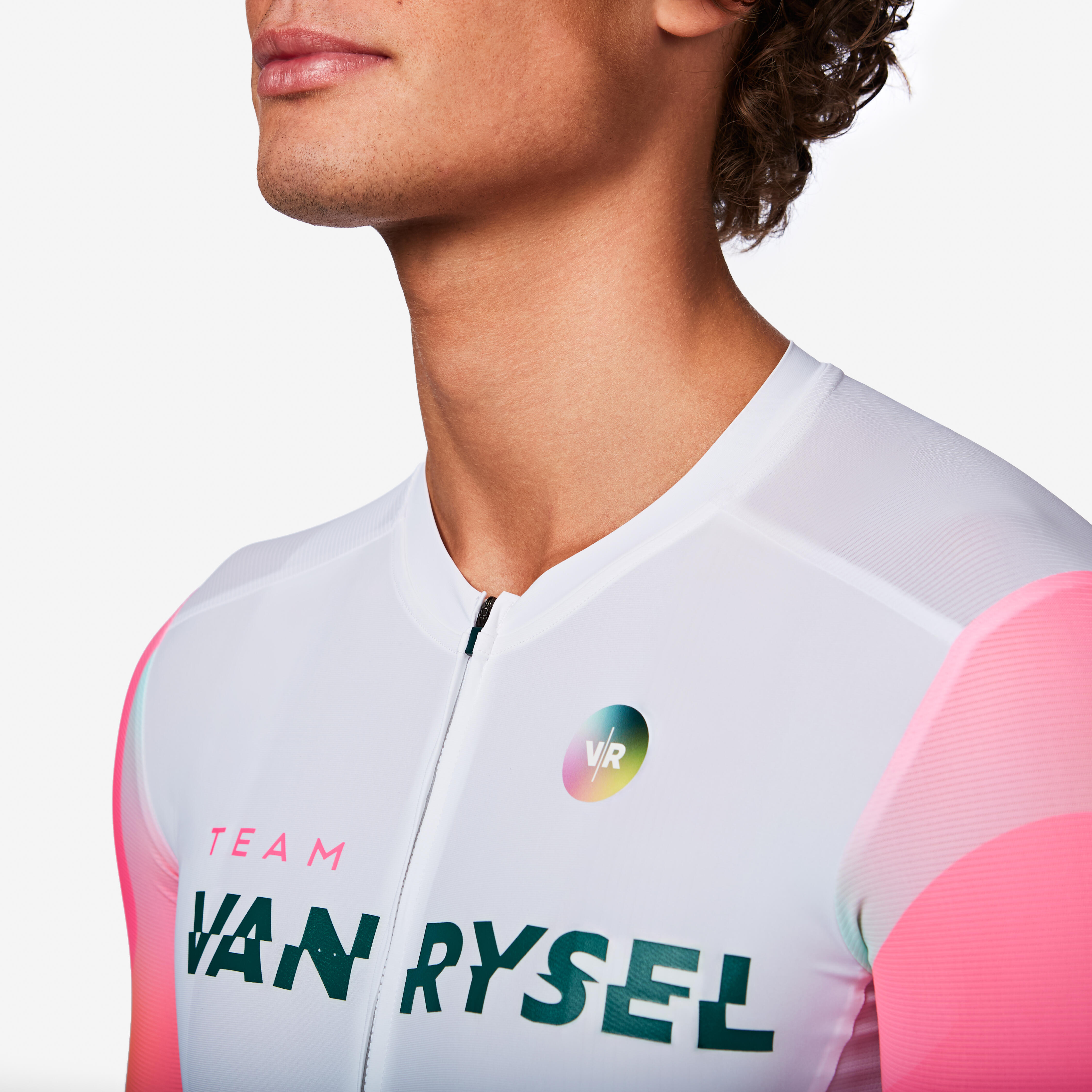 Fitted Short-Sleeved Road Cycling Jersey, RCR-R 2 - Snow white, Snow ...