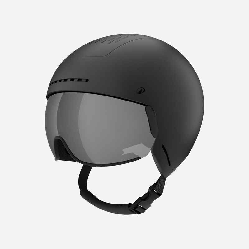 VISOR+ Adults’ ski helmet with visor, PST 500 - Black - Decathlon