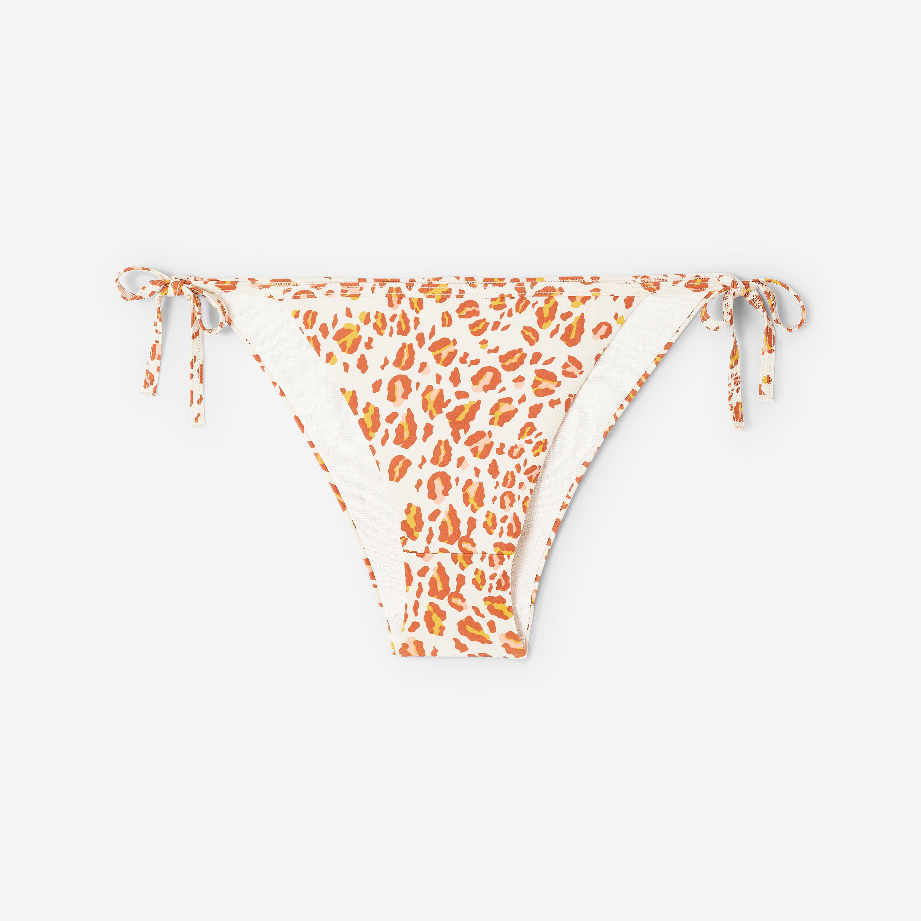 Bikini-Hose Damen seitlich gebunden Leopard Sandy Graou beige | Decathlon