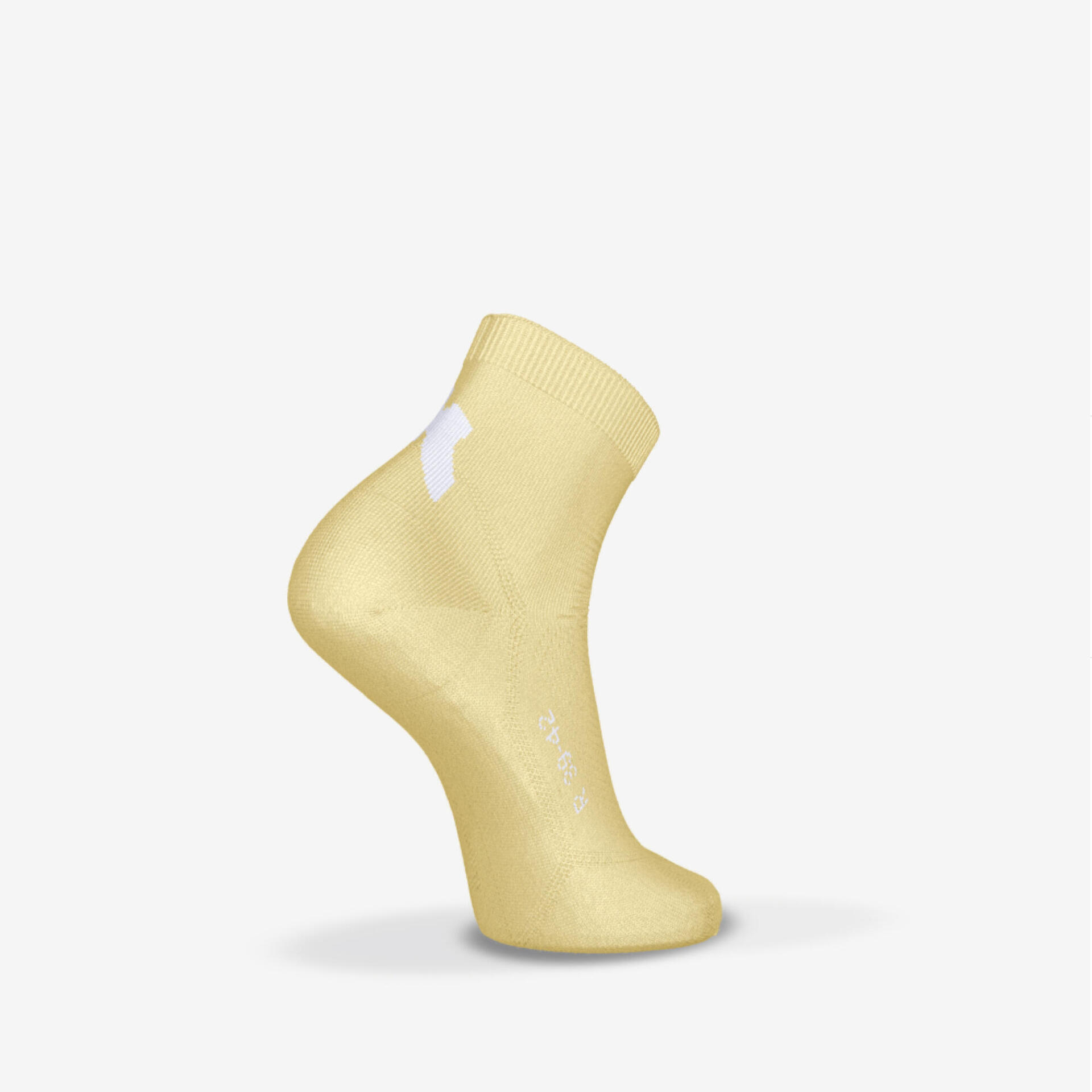 PACK OF 2 PAIRS OF RUN500 FINE CREW RUNNING SOCKS - Yellow