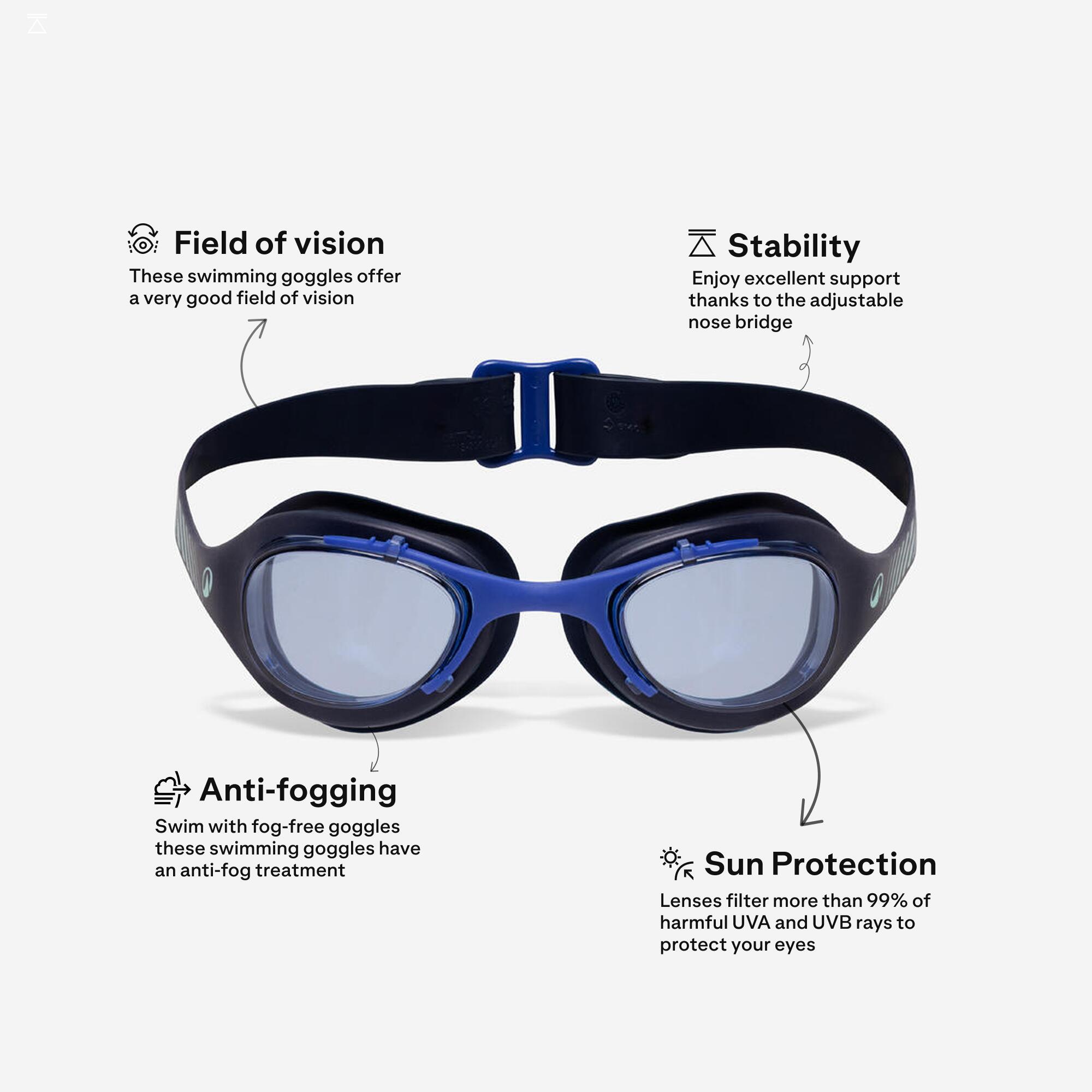 Swimming goggles Size L - Xbase blue green blue tinted lenses