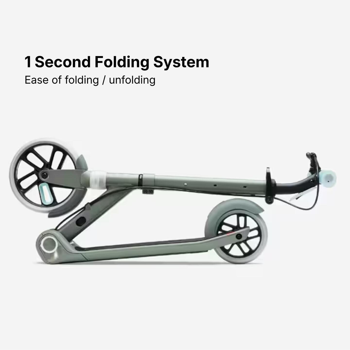Kids' Scooter M900 - Khaki Green/Light Blue Accents