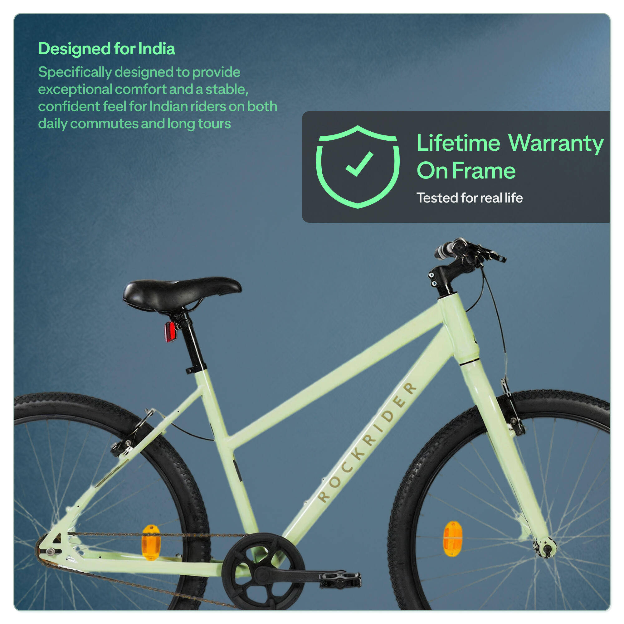 A durable, non-geared bicycle with a easy to get on and off low frame.