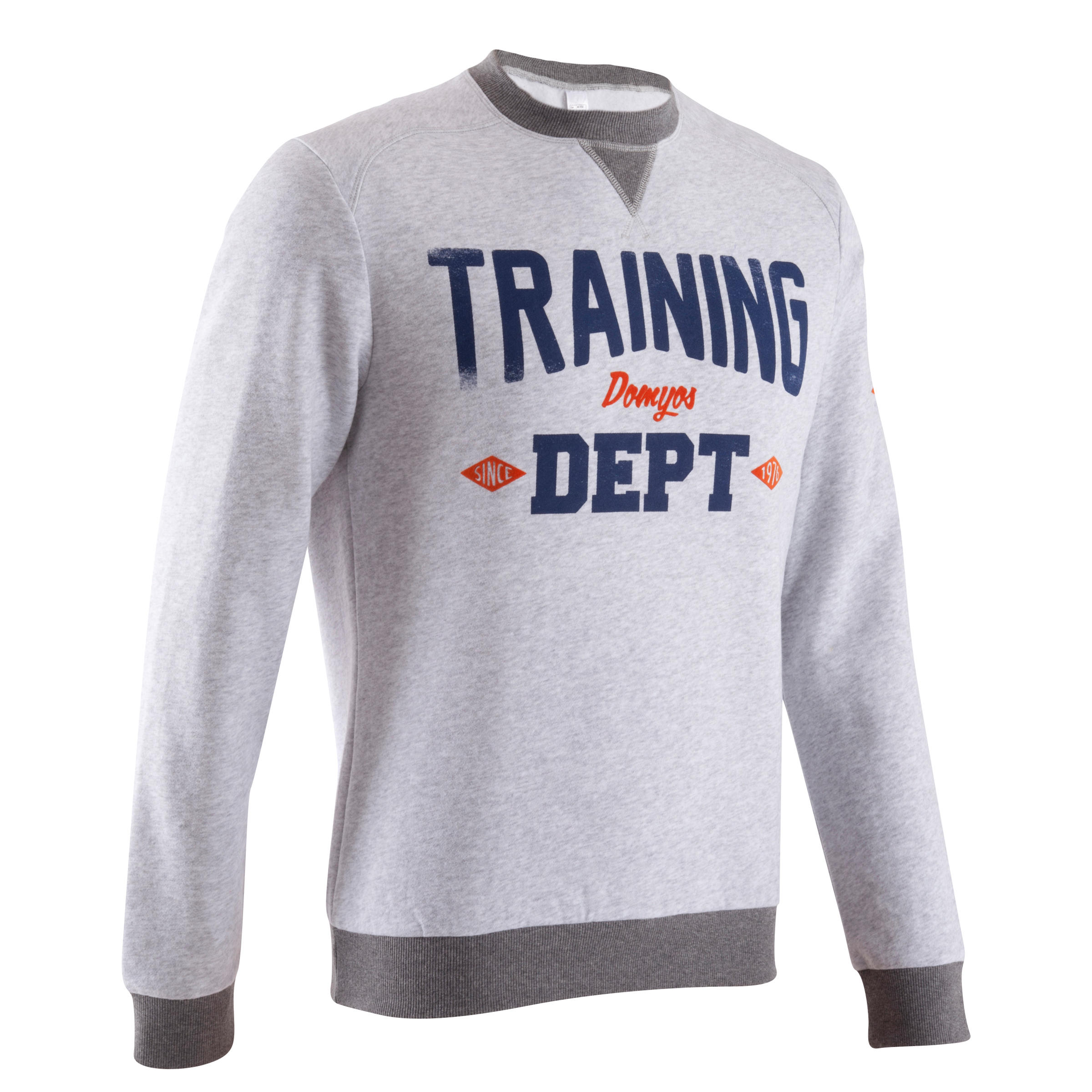 Men's bodybuilding crew neck sweatshirt - light grey - Decathlon