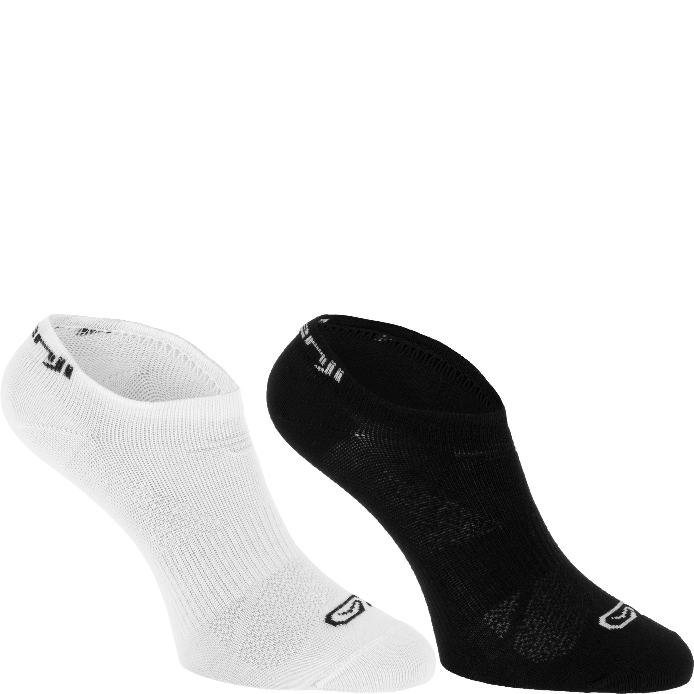 Children's Running Socks Pack Of 2 - Black White - Decathlon