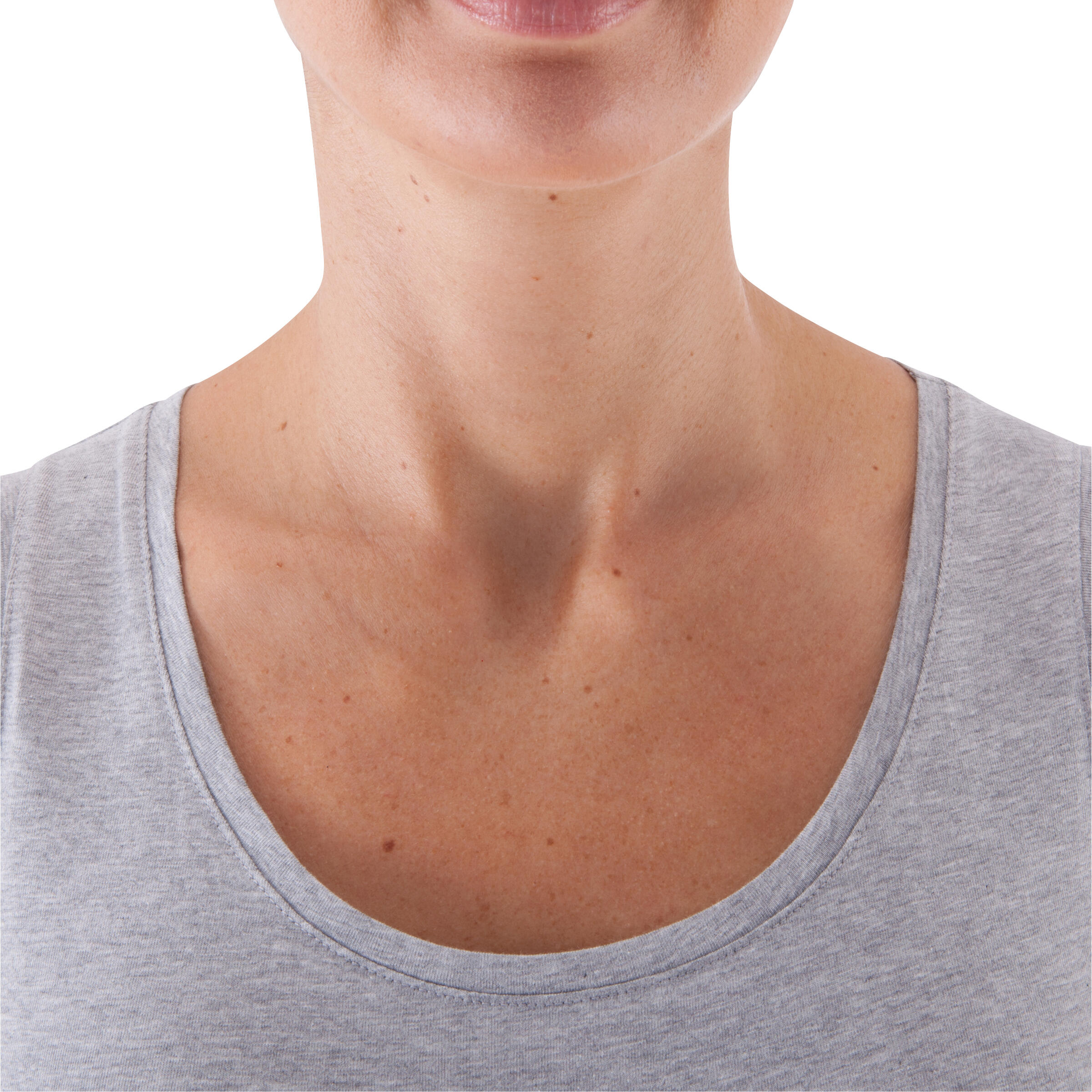 Women's Gentle Gymnastics and Yoga, Basic Organ Cott Jersey Tank Top - Mott Grey